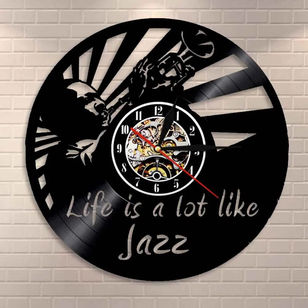 Jazz Is A Lot Like Life Vinyl Wall Clock,Vinyl Record Clock Wall Art ...