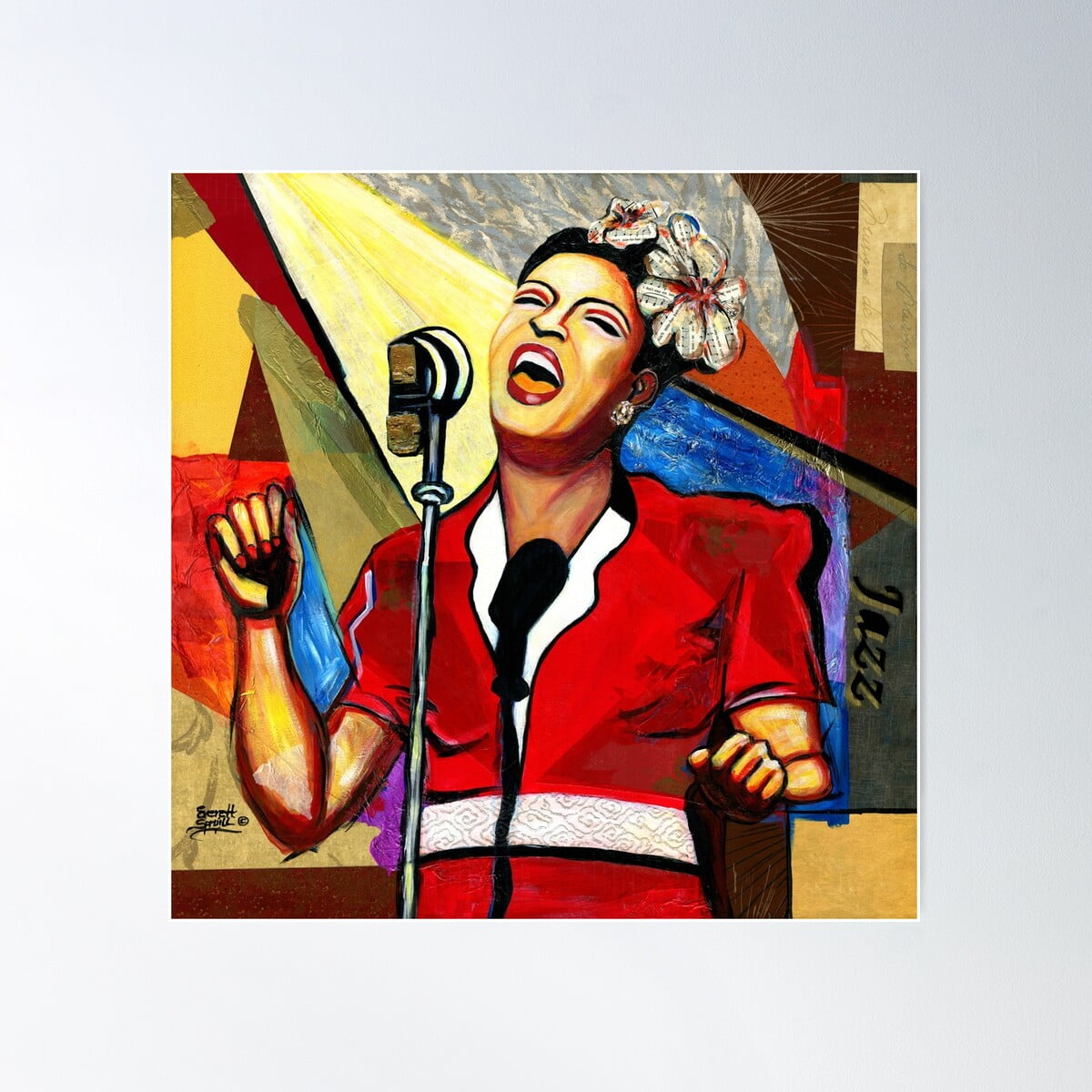Jazz Legend Billie Holiday Poster Wall Art, Modern Wall Decor For ...