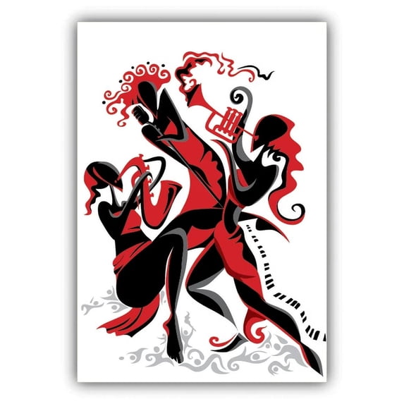 Jazz Music Abstract Art Woman Band Sticker Phone Decal Water Bottle ...