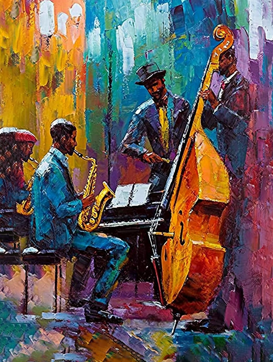 Jazz Music Canvas PaintingSuitable for Living Room Bedroom OfficeHotel ...