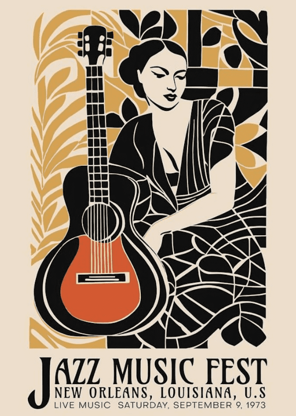Jazz Music Fest New Orleans Poster 24x36 - Iconic Event, Vibrant Design ...