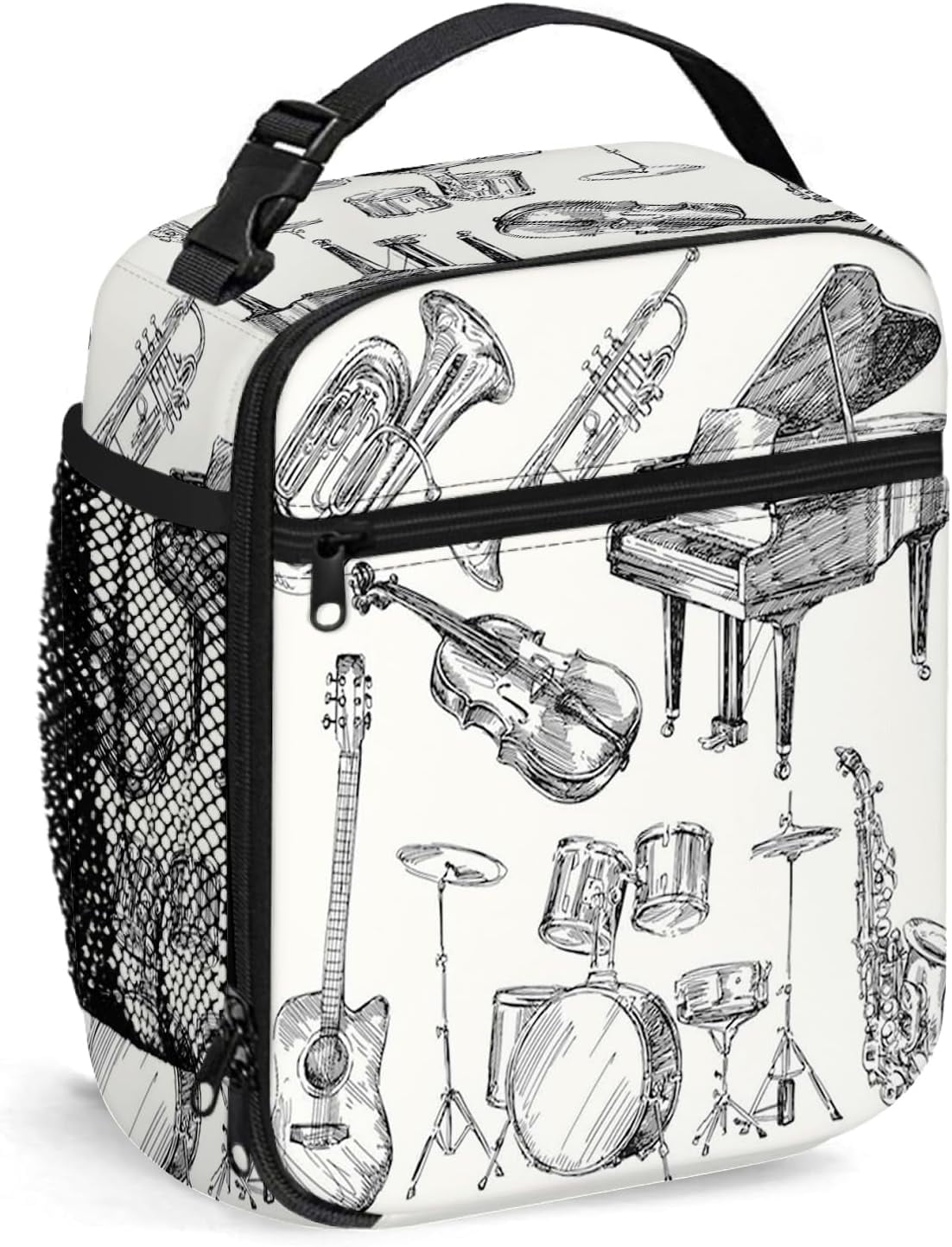 Jazz Music Portable Lunch Bag Insulated Meal Bag,Illustration of ...