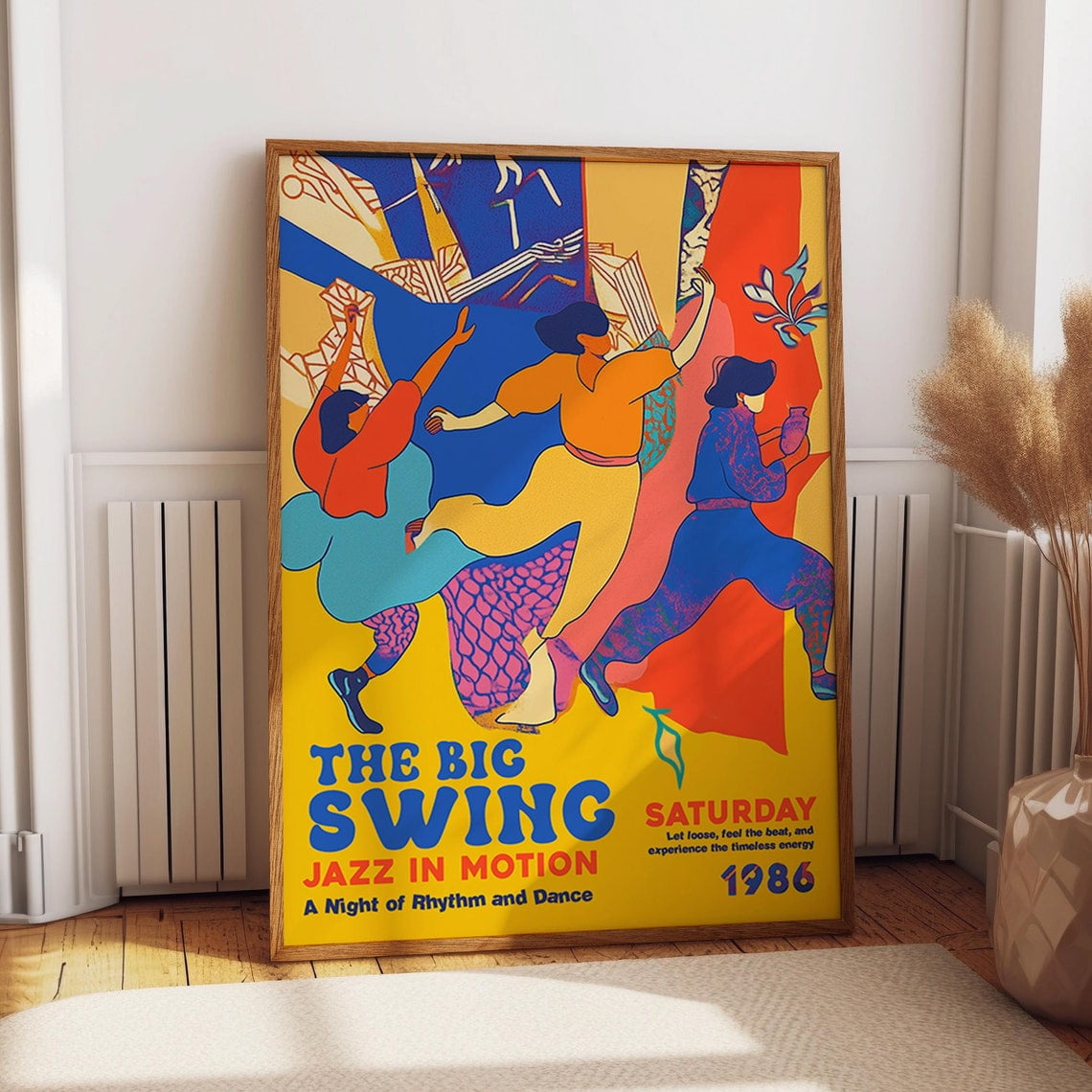 Jazz Music Poster - Retro Jazz In Motion Dance Night Print - 1986 The ...