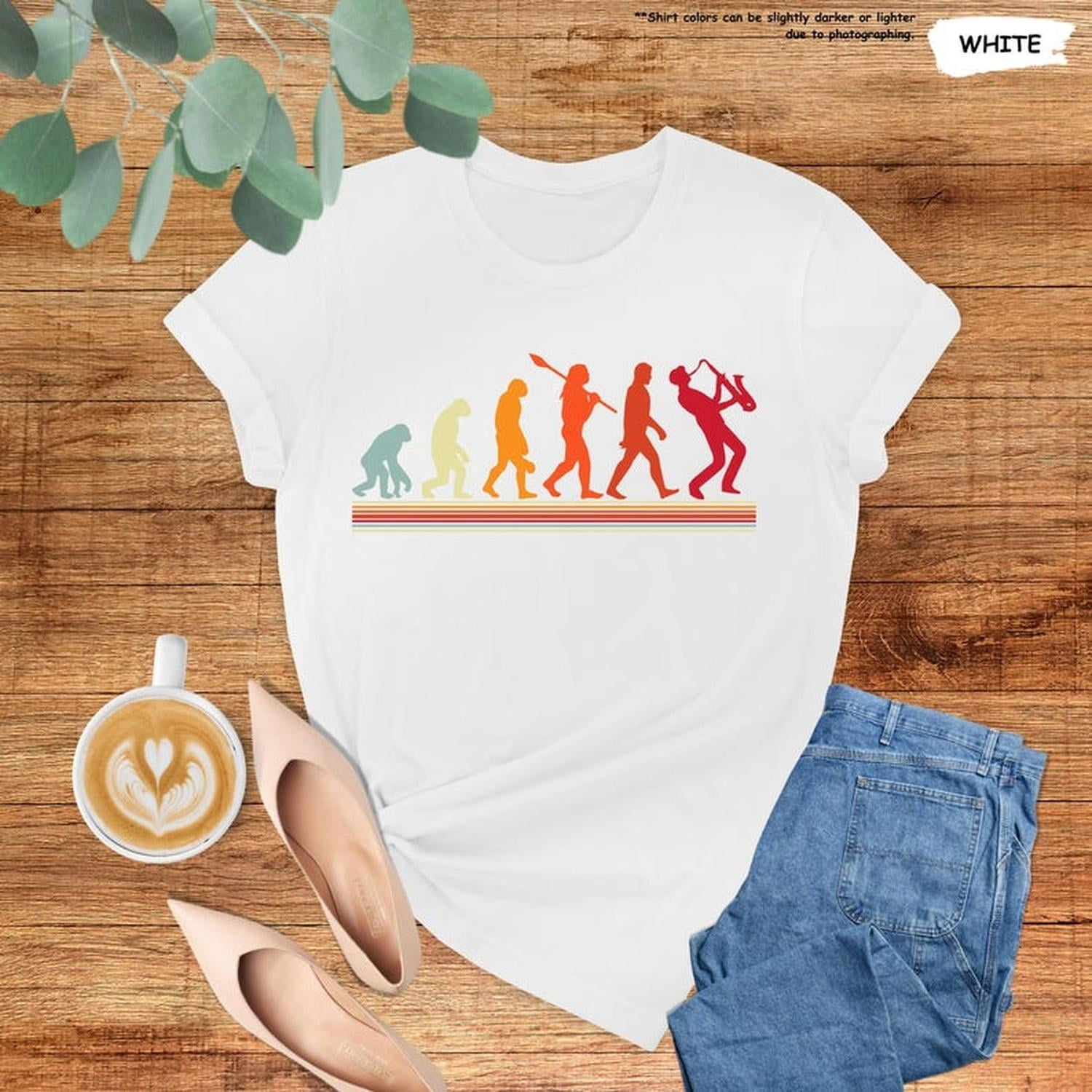 Jazz Music Shirt, Saxophone Evolution Music, Music Teacher Gift, Music ...