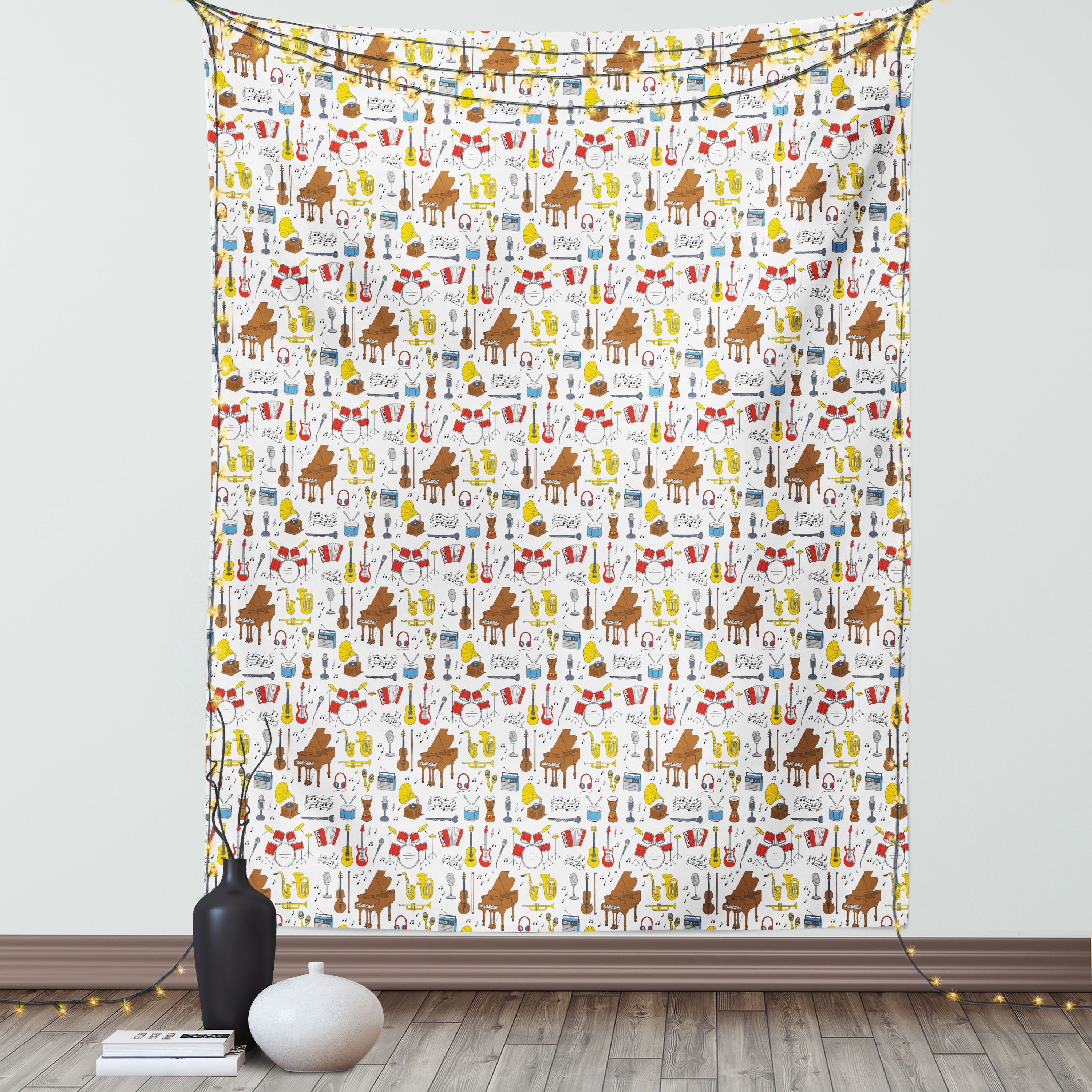Jazz Music Tapestry, Collection of Musical Instruments Big Orchestra ...