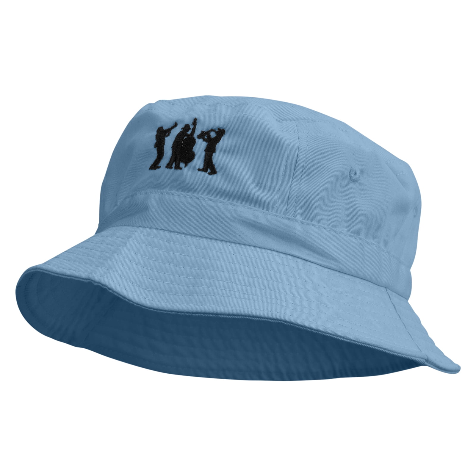 Jazz Musician Band Embroidered Bucket Hat - Lt Denim OSFM - Walmart.com