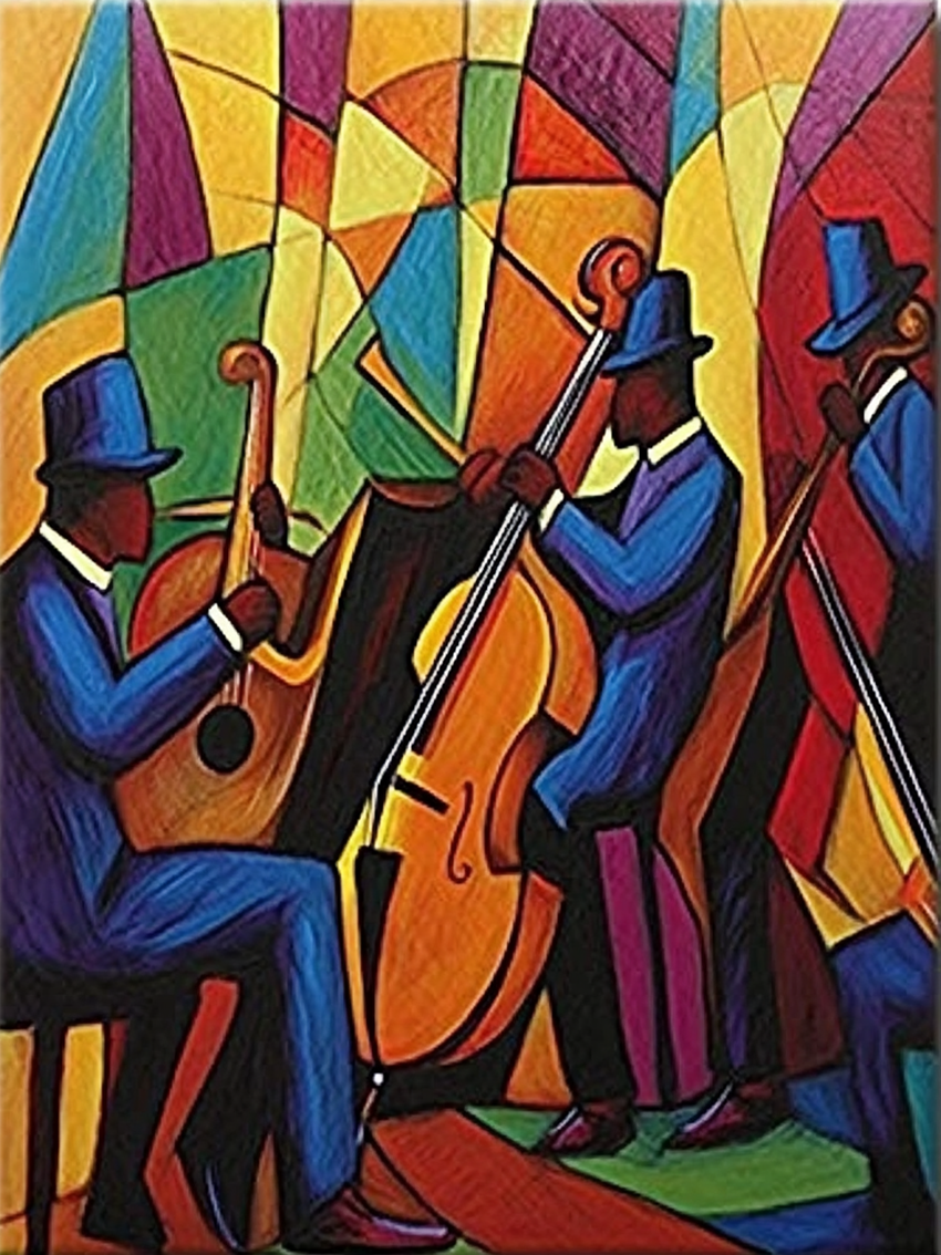 Jazz Musicians Abstract Canvas Painting/Wall Art， Perfect for ...