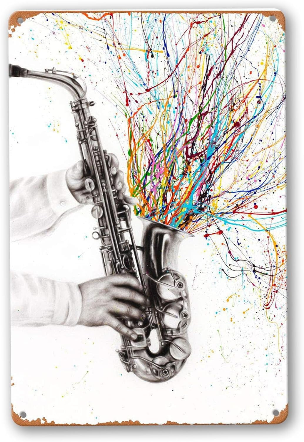 The Jazz Saxophone Metal Tin Signs-Metal Tin Exquisite Wall Art Decor ...