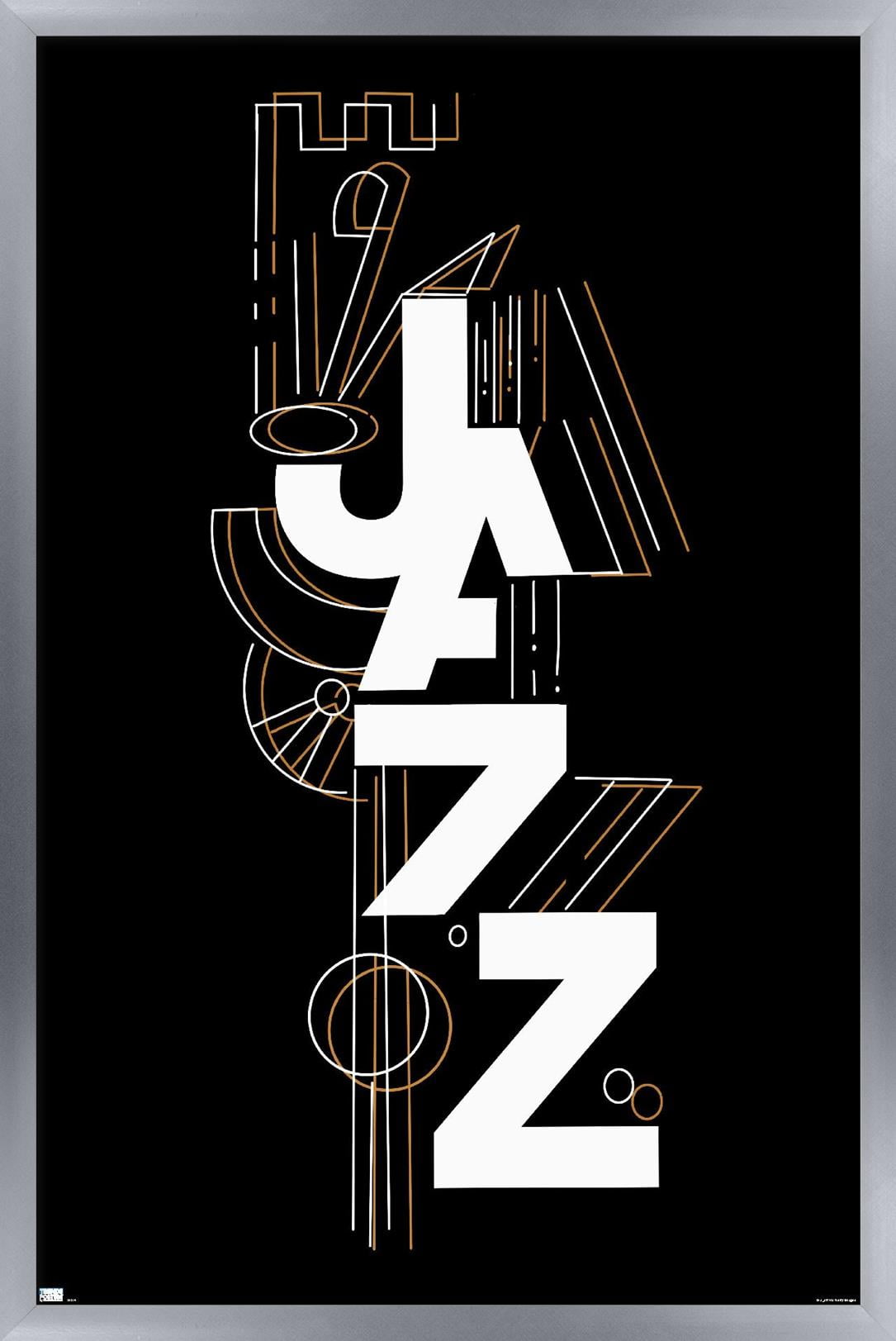 Jazz - Typography Wall Poster, 14.725" x 22.375" Framed - Walmart.com