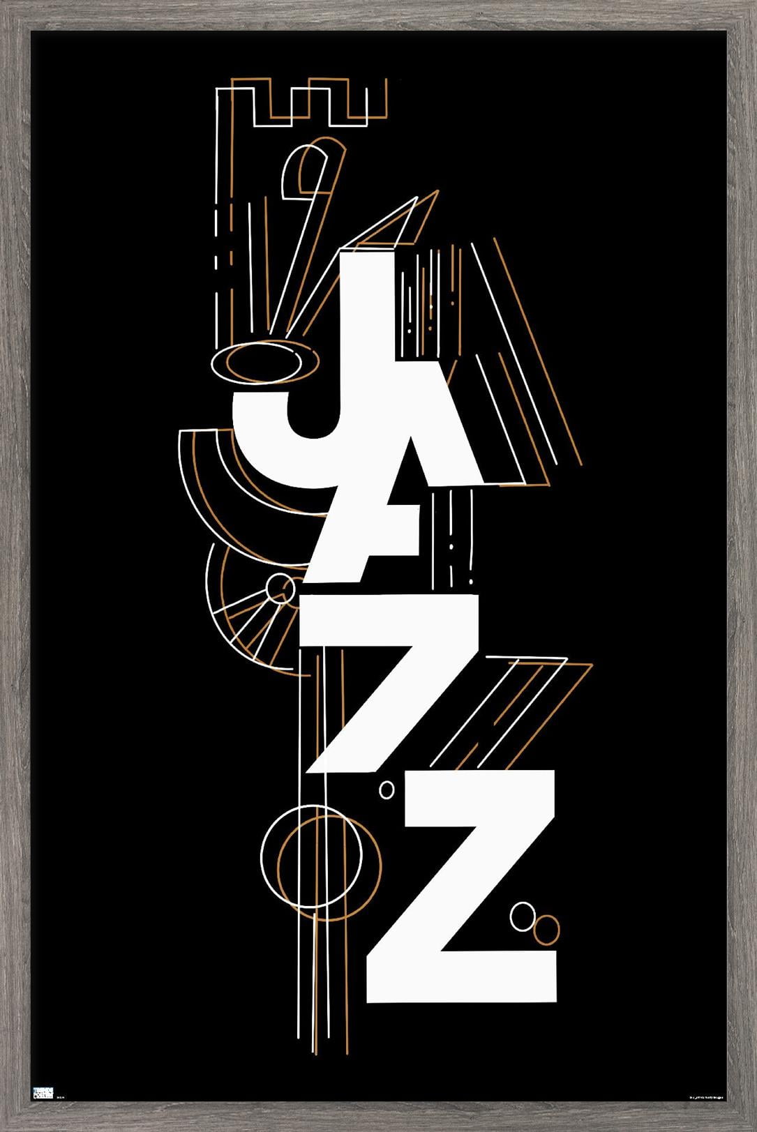 Jazz - Typography Wall Poster, 14.725" x 22.375" Framed - Walmart.com