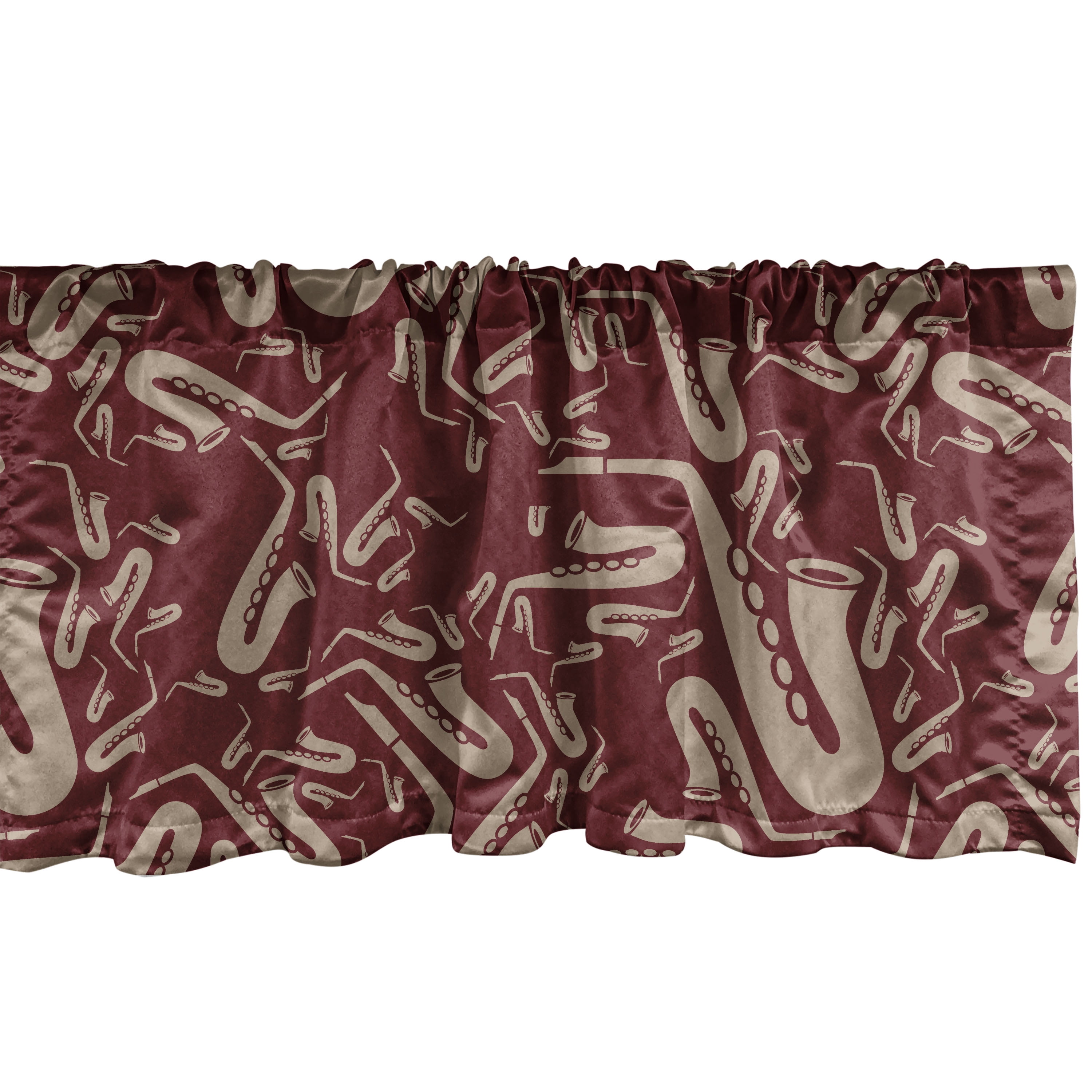 Jazz Vibes Window Valance, Simple Design Modern Boho Art Saxophone ...