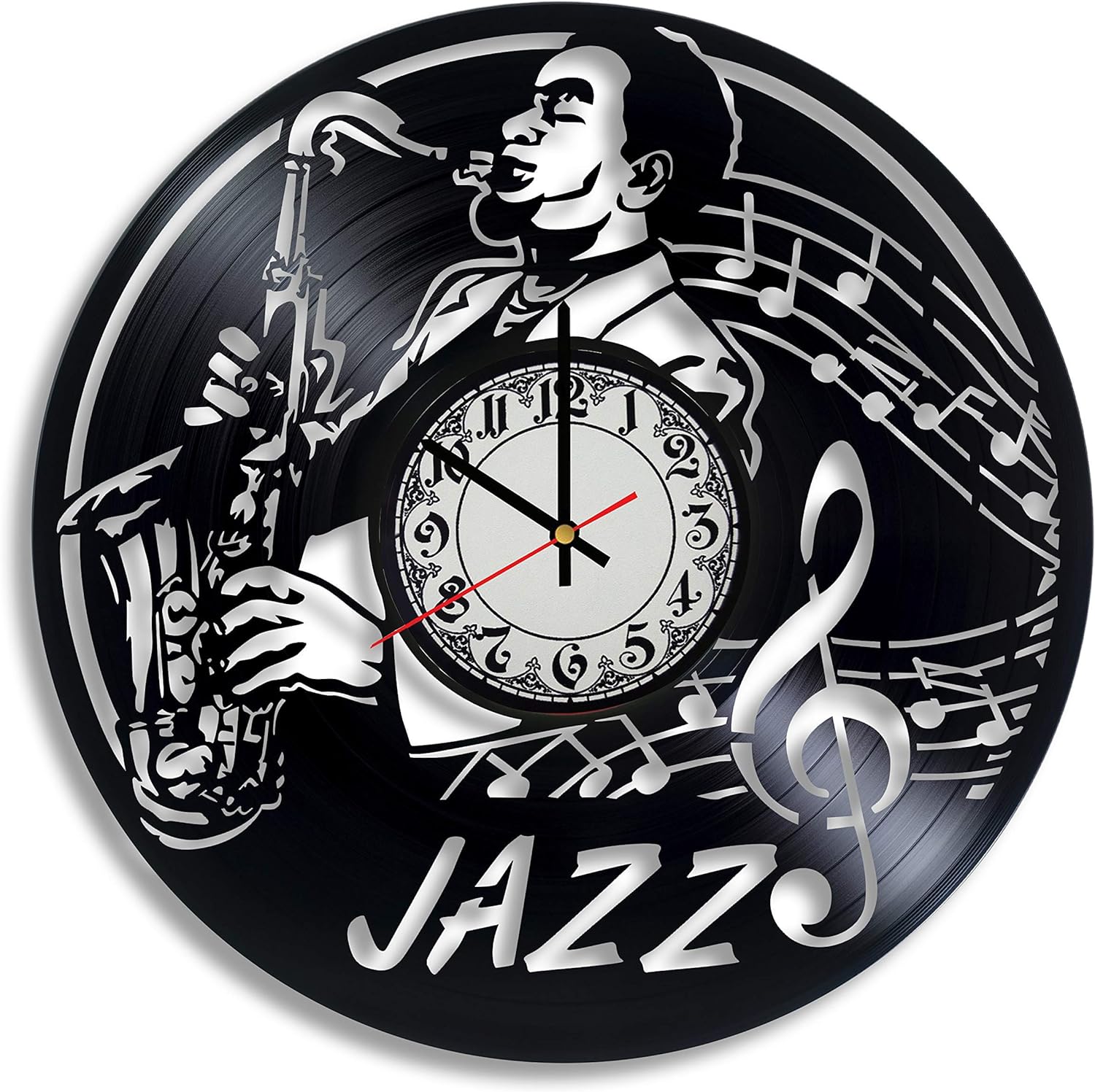 Jazz Vinyl Vinyl Wall Clock,Vinyl Record Clock Wall Art Unique Bedroom ...