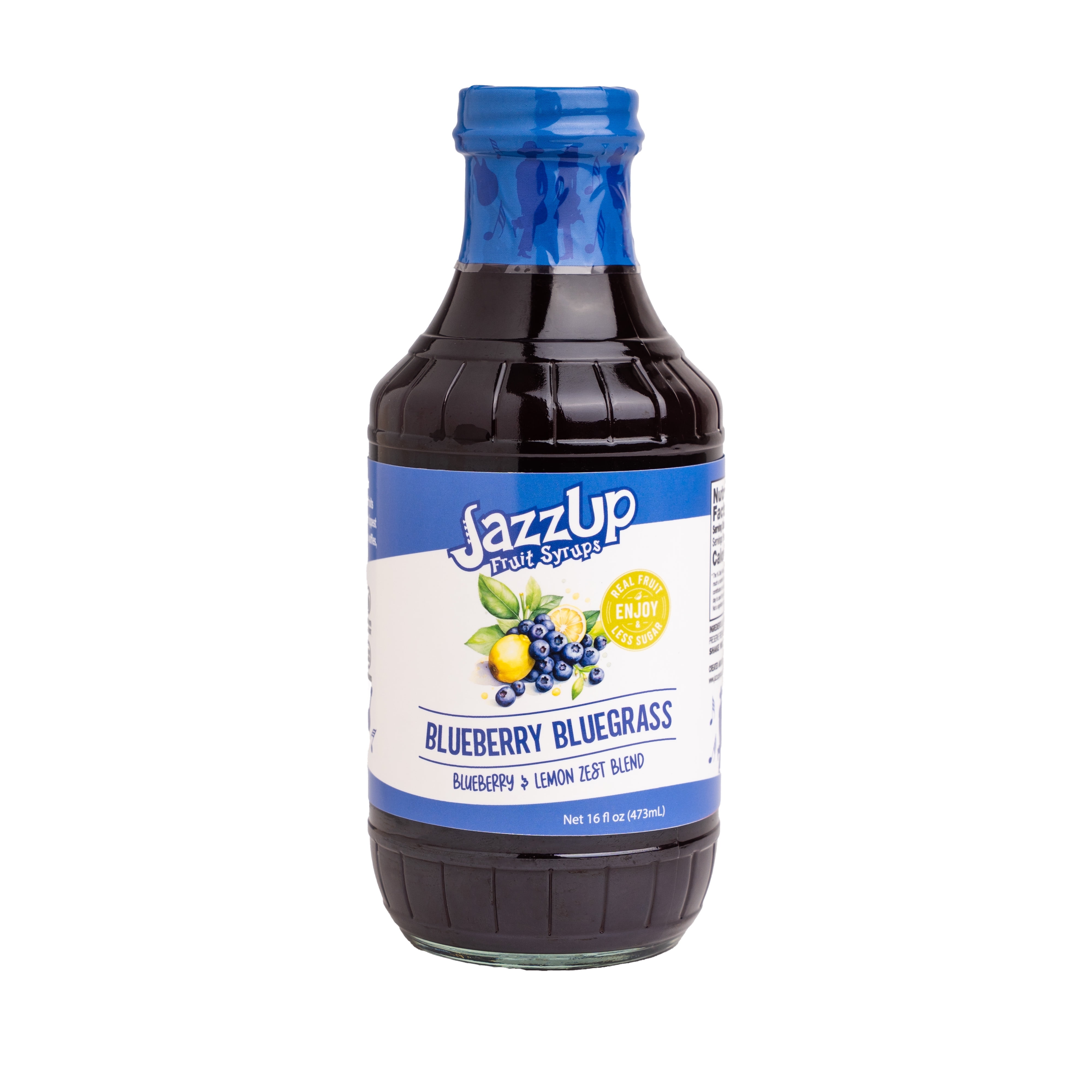 JazzUp® Bluegrass Blueberry Lemon Real Fruit Syrup for Non-Alcoholic Drink Mixing, Pancakes and ...