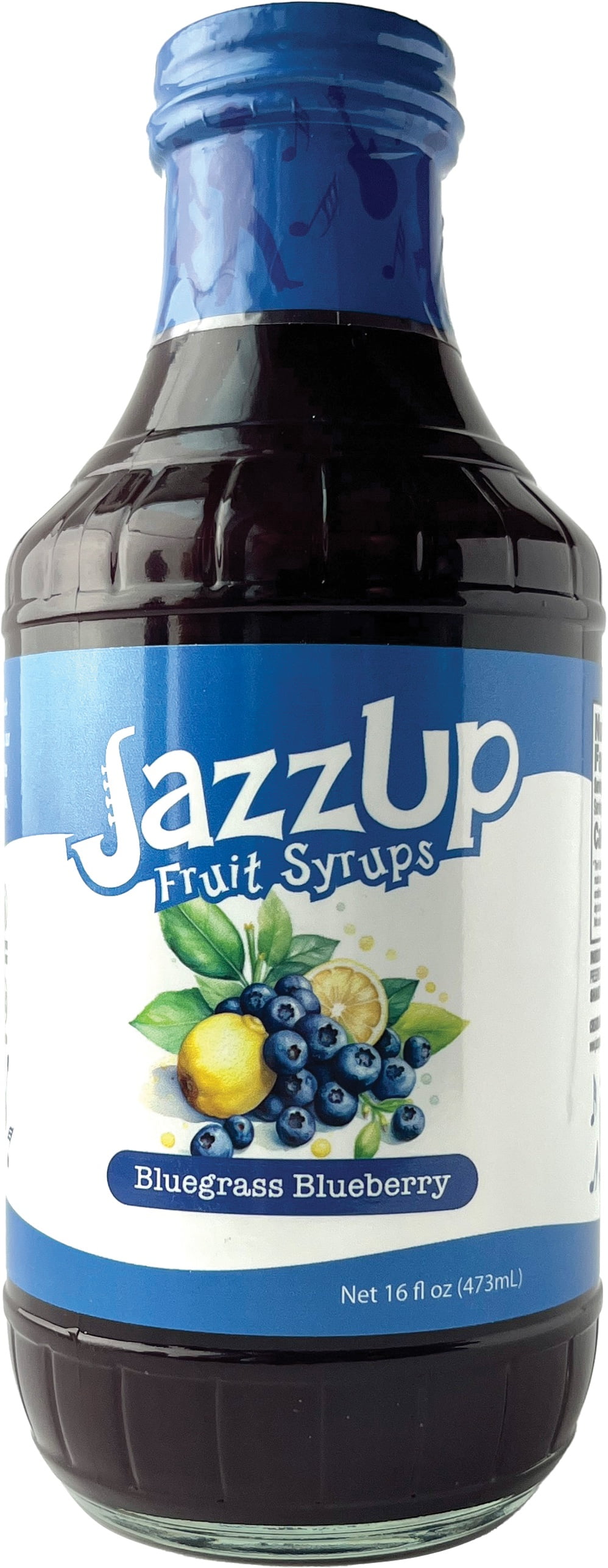 JazzUp® Bluegrass Blueberry Lemon Fruit Pancake Syrup - 16 fl oz (Blueberry Puree with Lemon ...