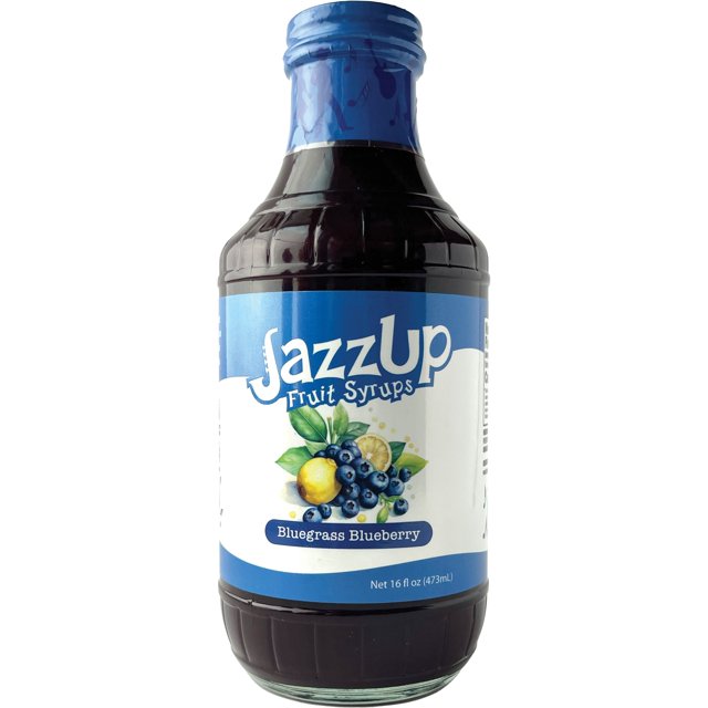 JazzUp® Bluegrass Blueberry Lemon Fruit Pancake Syrup - 16 fl oz (Blueberry Puree with Lemon ...