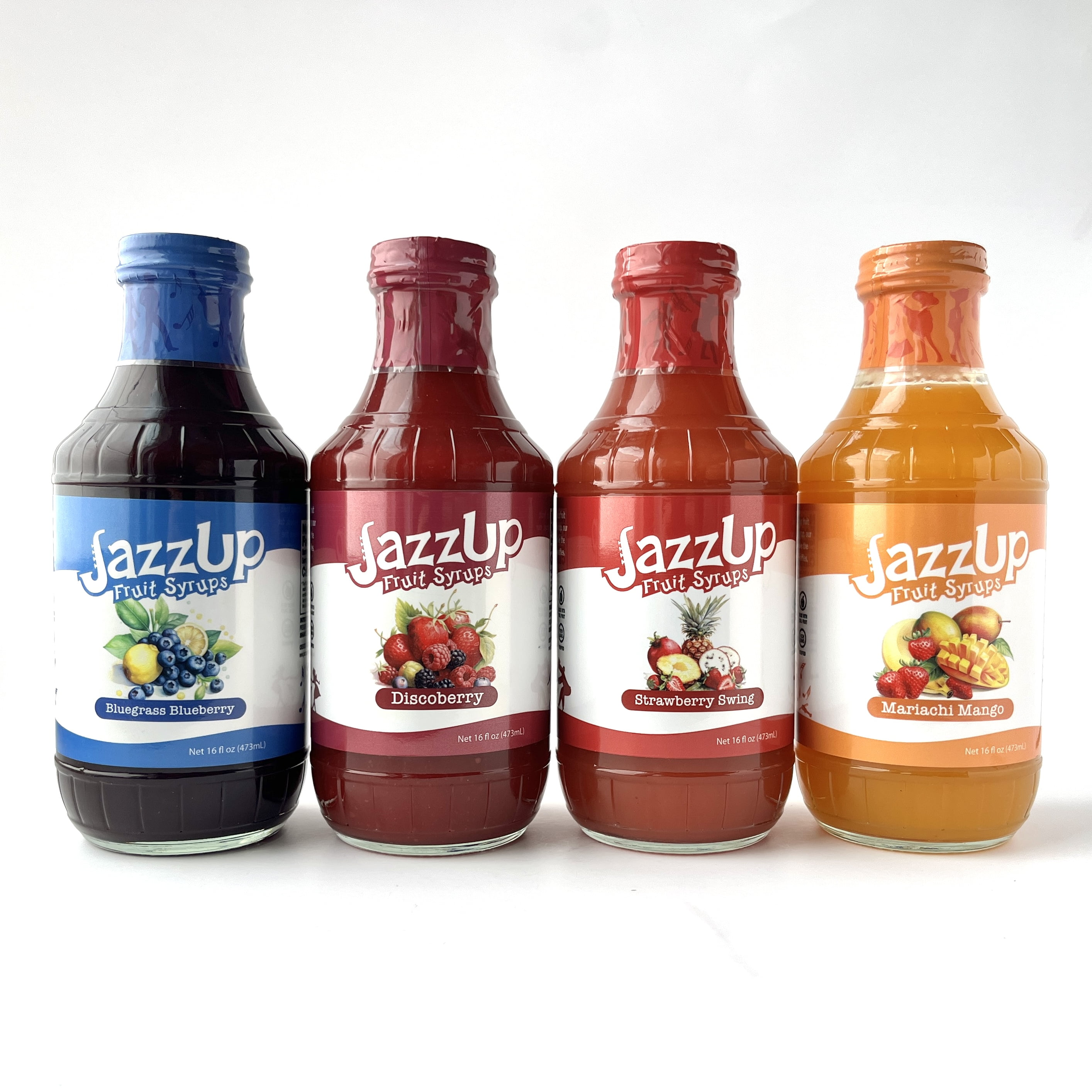 JazzUp® Fruit Syrup Variety Pack - 16 fl oz each bottle (Strawberry ...