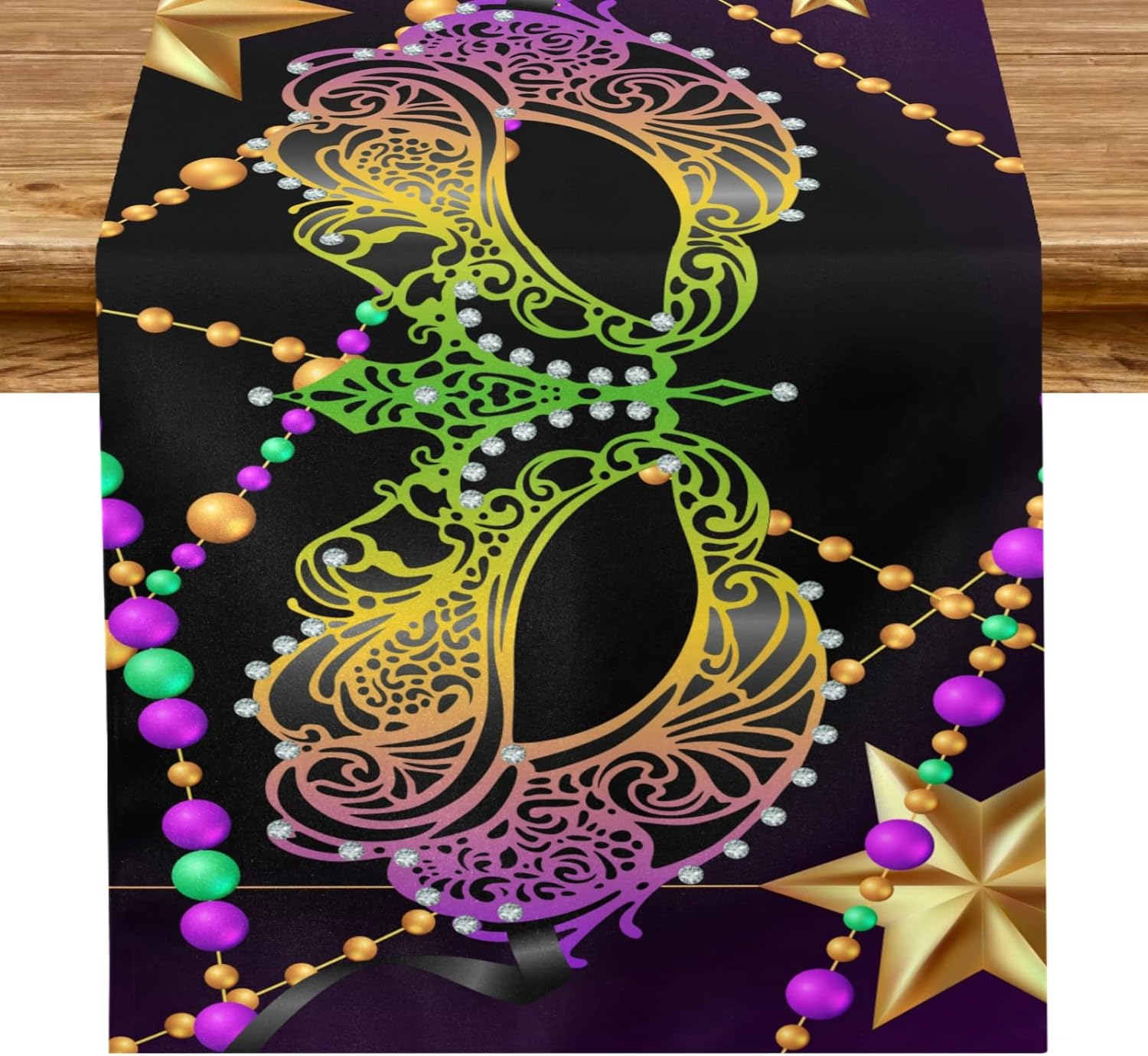 Jbralid Carnival Mardi Gras Table Runner 72 inches Dresser Scarves ...