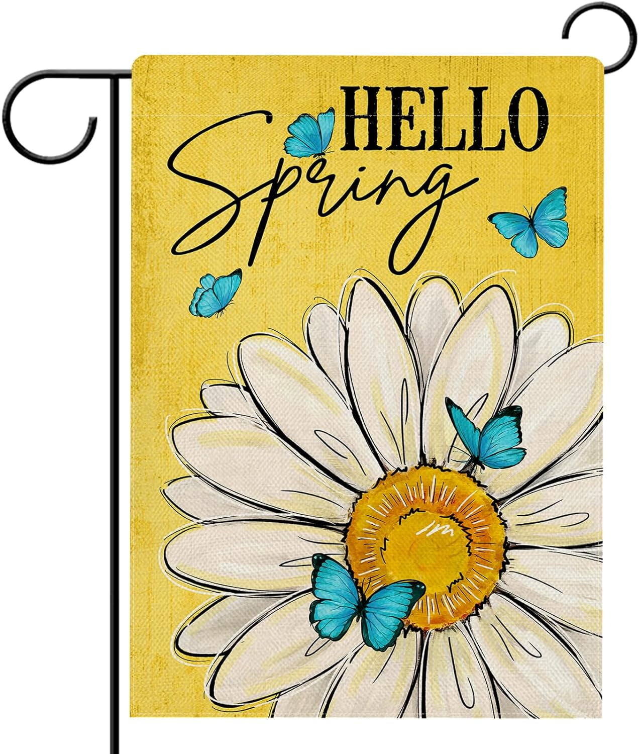 Jbralid Hello Spring Daisy Flower Garden Flag Double Sided, Floral ...