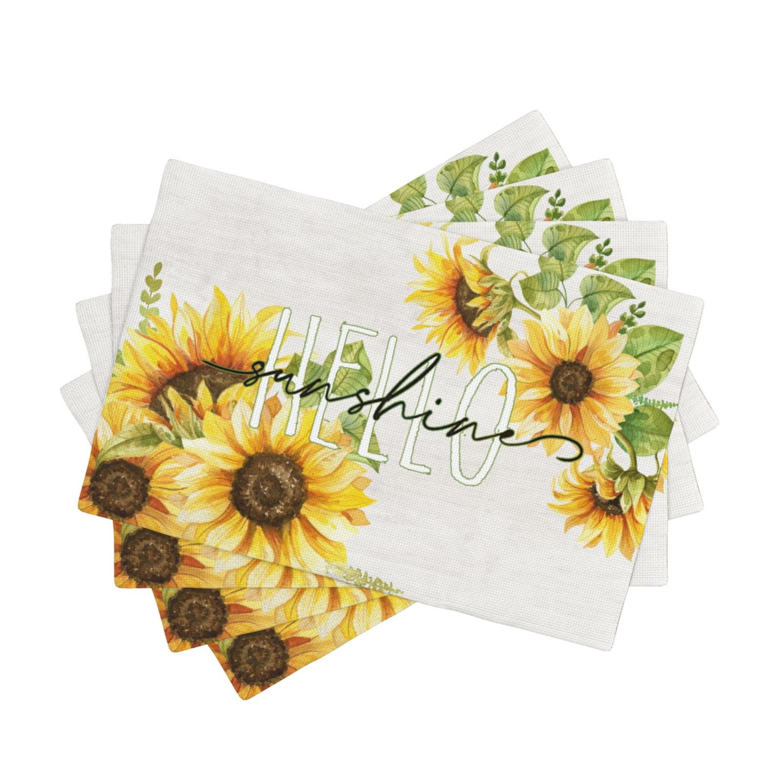 Jbralid Hello Sunshine Sunflower Summer Placemats for Dining Table, 12 ...