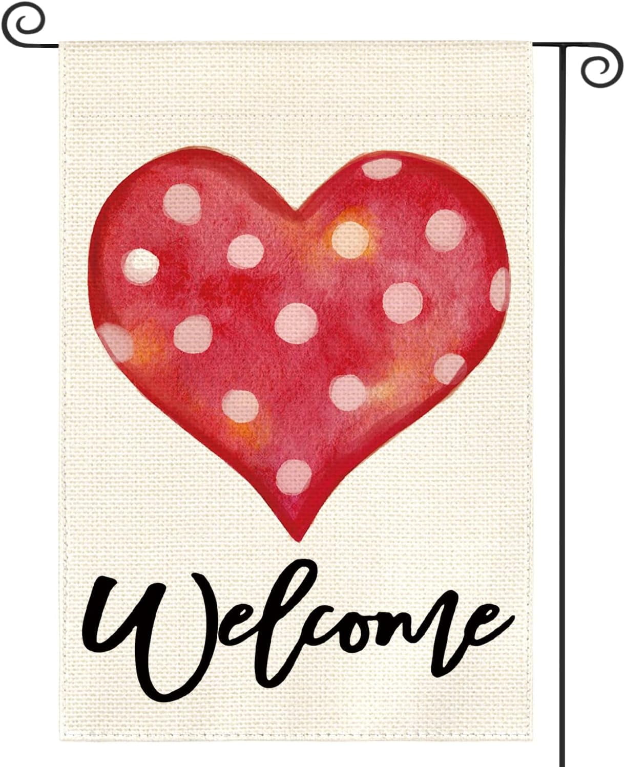 Jbralid Welcome Love Heart Valentine's Day Garden Flag 12x18 Inch ...