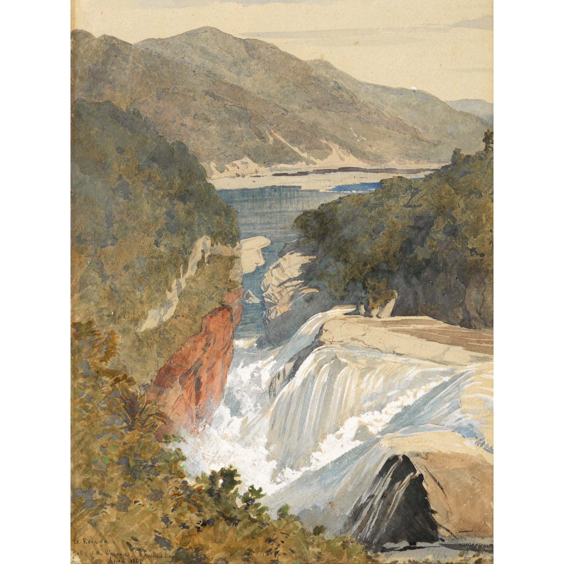 Jc Richmond Te Reinga Falls Of The Wairoa Hawkes Bay Extra Large Art ...