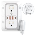 JcBlaon Outlet Extender Splitter Surge Protector 6 AC Outlets 2 USB ...