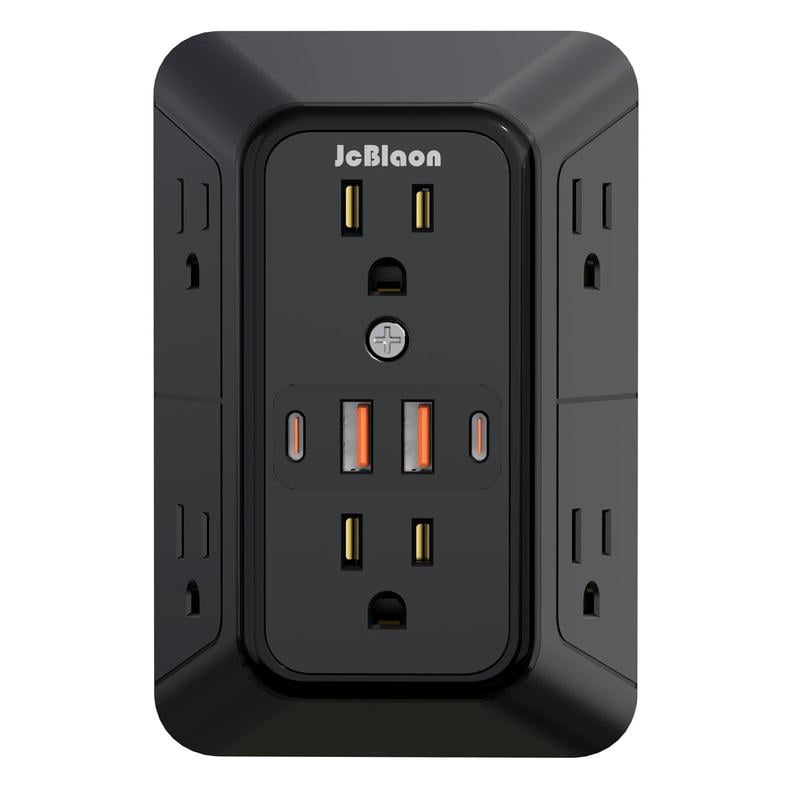 JcBlaon Surge Protector Outlet with 6 AC Outlet & 4 USB Ports, Multiple ...