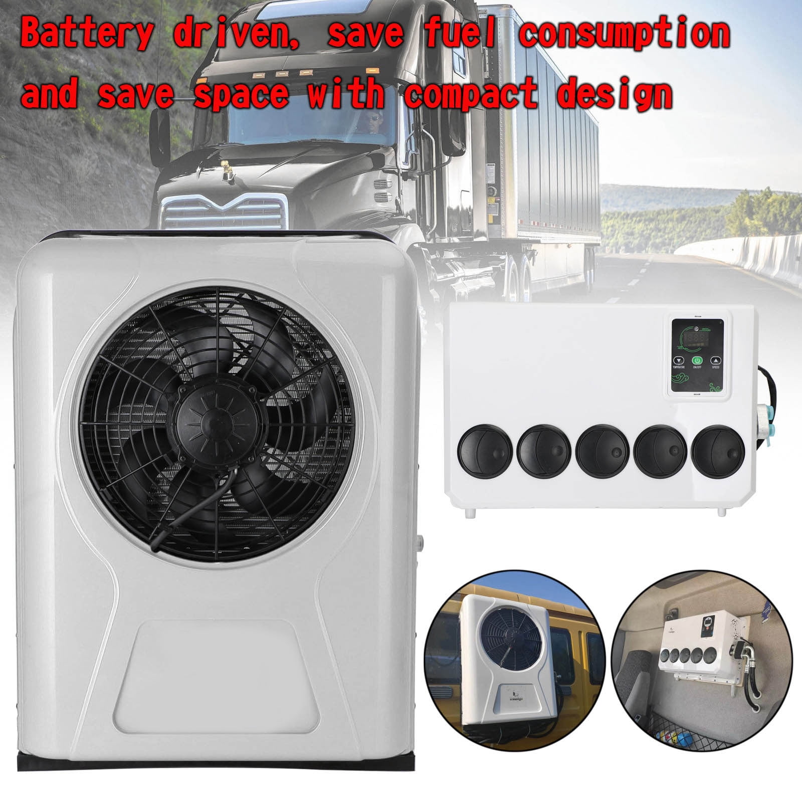 Jcarpart 12V 12000 BTU Truck Cab RV Air Conditioner Split AC Fits for ...
