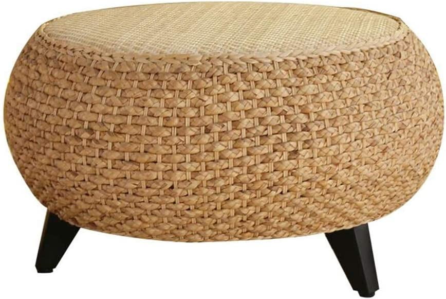 Jcnfa-Tables Solid Wood Rattan Straw Small Round Table， Modern Low ...