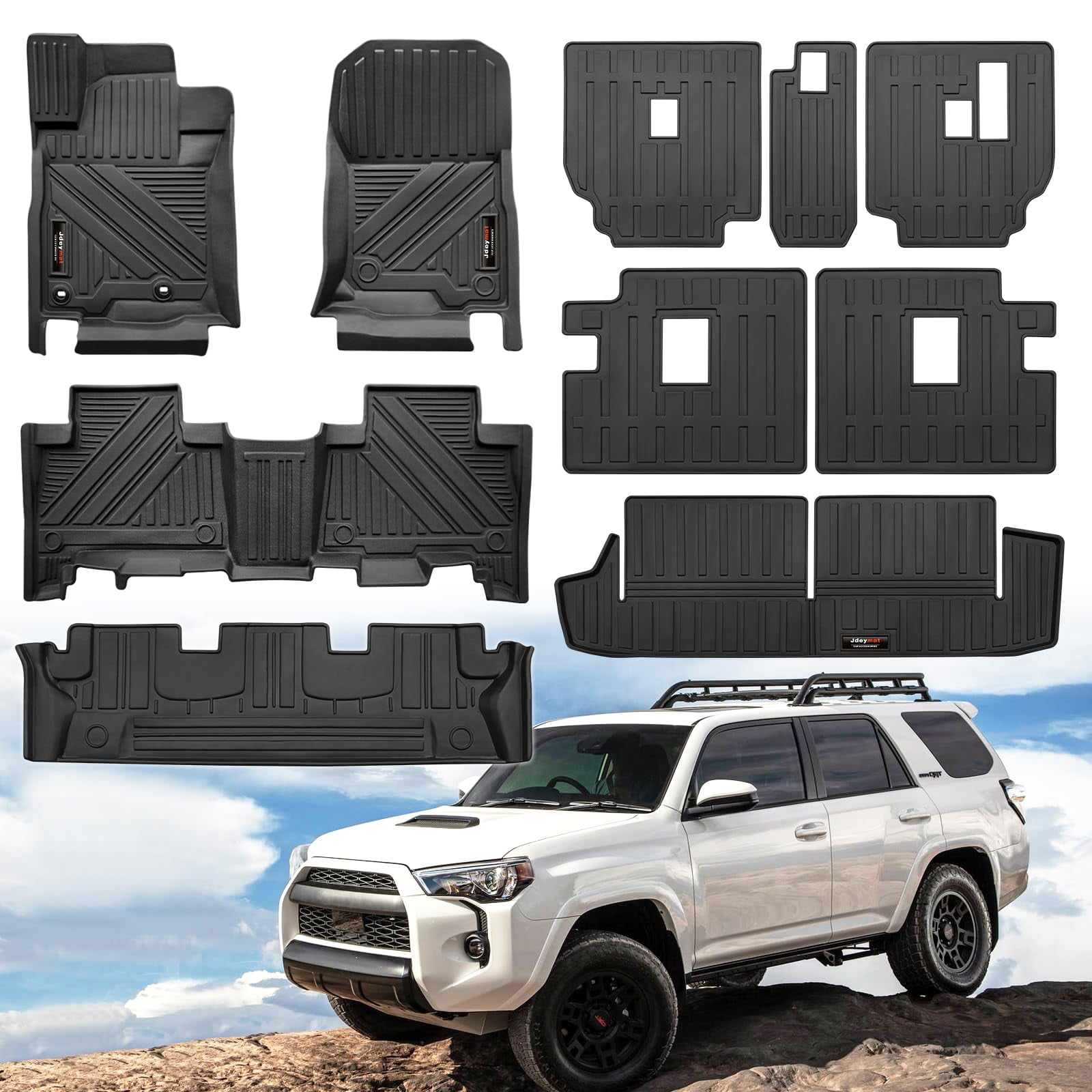 Jdeymat Custom for 2013-2024 Toyota 4Runner 7 Seat 3 Row Floor Mats ...