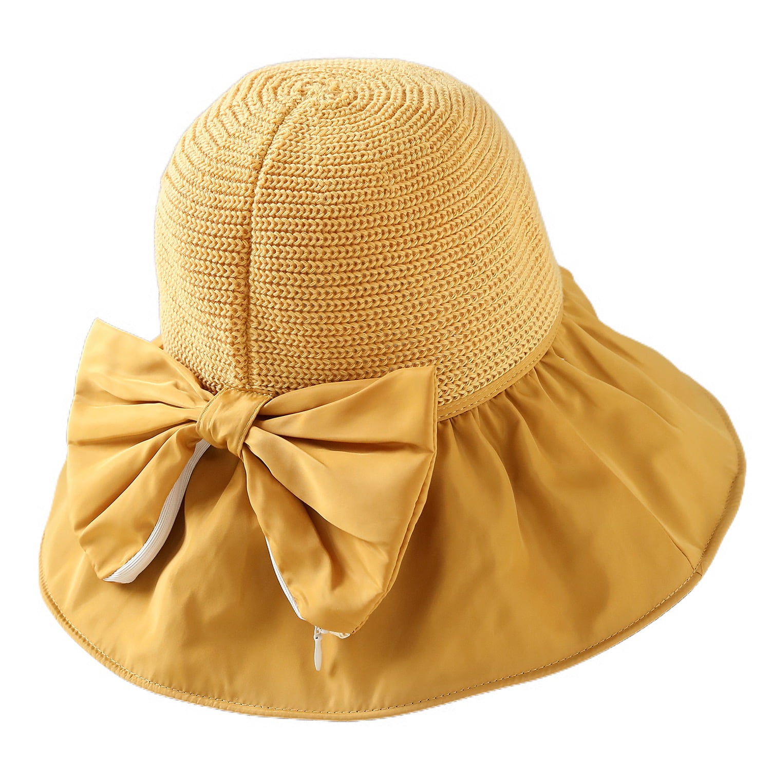 SWSMCLT Women's Beach Foldable 100 Cotton Sun Hat Wide Brim Floppy Hat ...