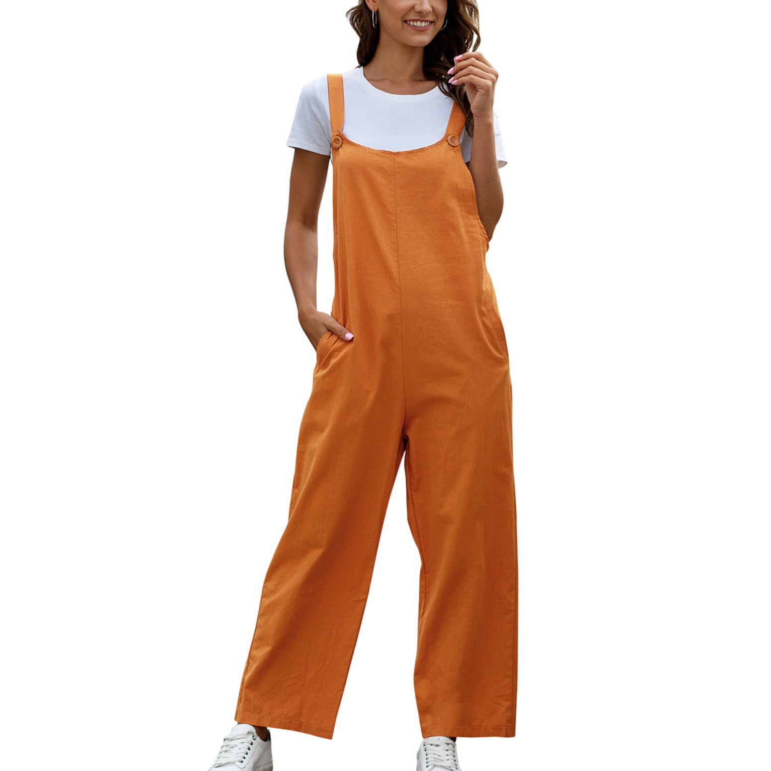 SWSMCLT Women's Overalls Summer Romper Sleeveless Jumpsuit Bib Overalls ...