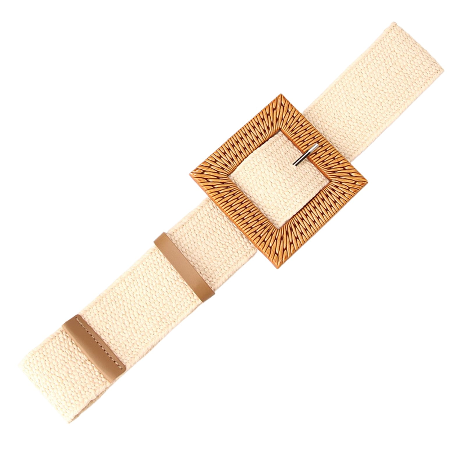 SWSMCLT Women's Elastic Braided Belt Summer Chunky Belt Plastic Buckle ...