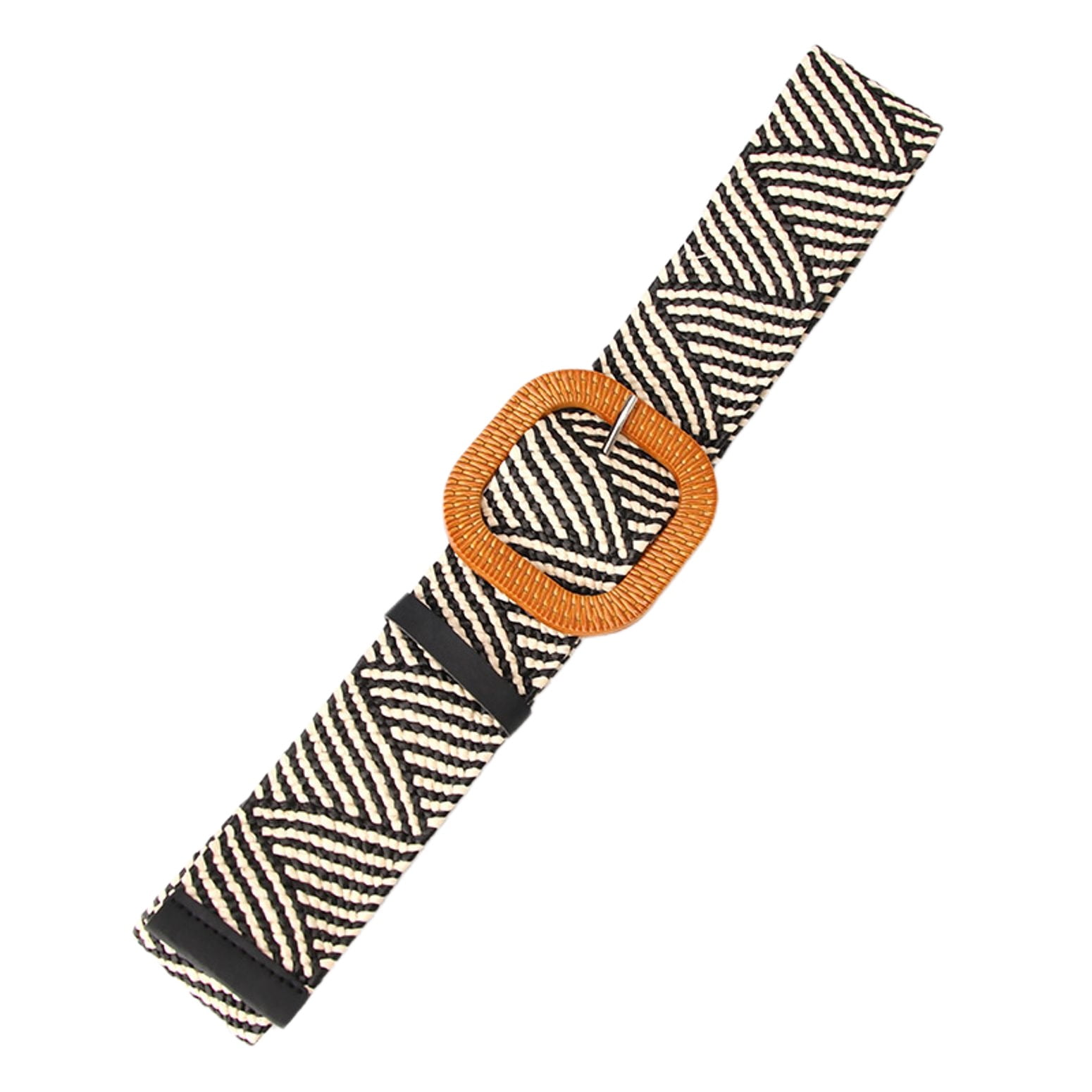 SWSMCLT Women's Elastic Braided Belt Summer Chunky Belt Plastic Buckle ...