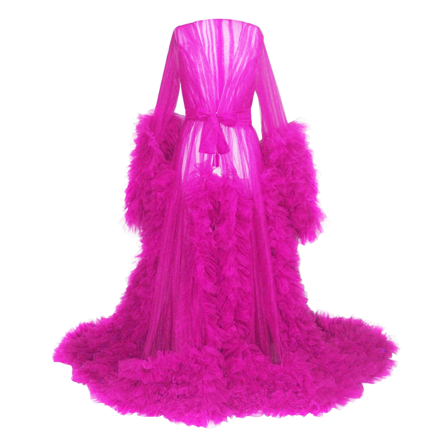 Jdlsppl Women's Puffy Long Robe Tulle Maternity Dress for Photoshoot ...