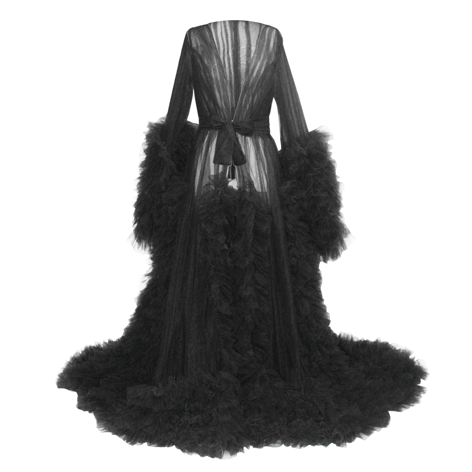 Jdlsppl Women's Puffy Long Robe Tulle Maternity Dress for Photoshoot ...