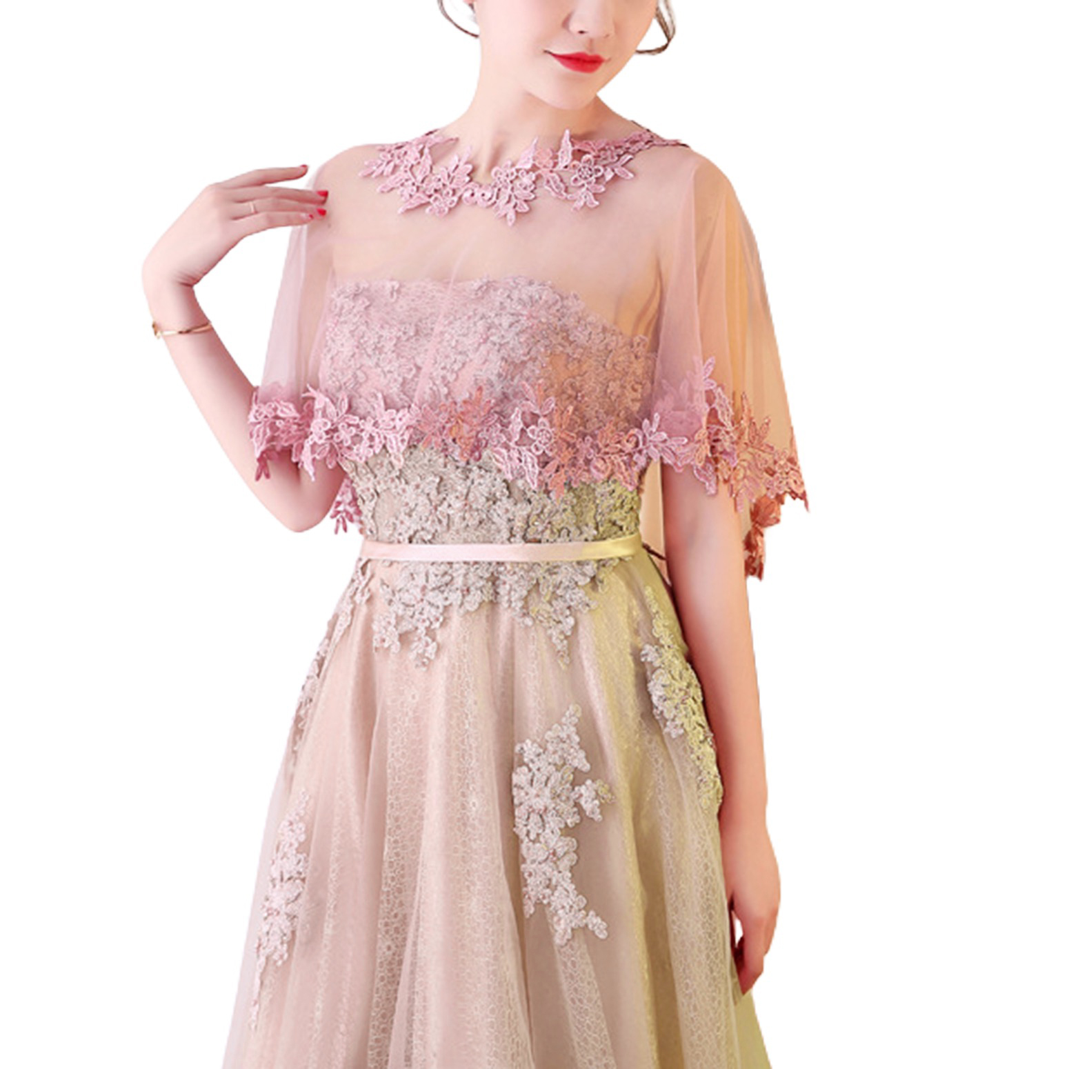 SWSMCLT Women's Sheer Shrug Lace Bolero Poncho Embroidered Capelet ...