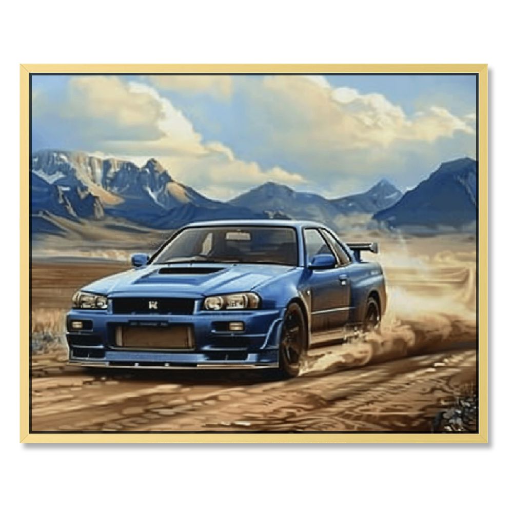 Jdm Car Blue Drift Cool Dust Poster Canvas Wall Art Posters & Prints ...