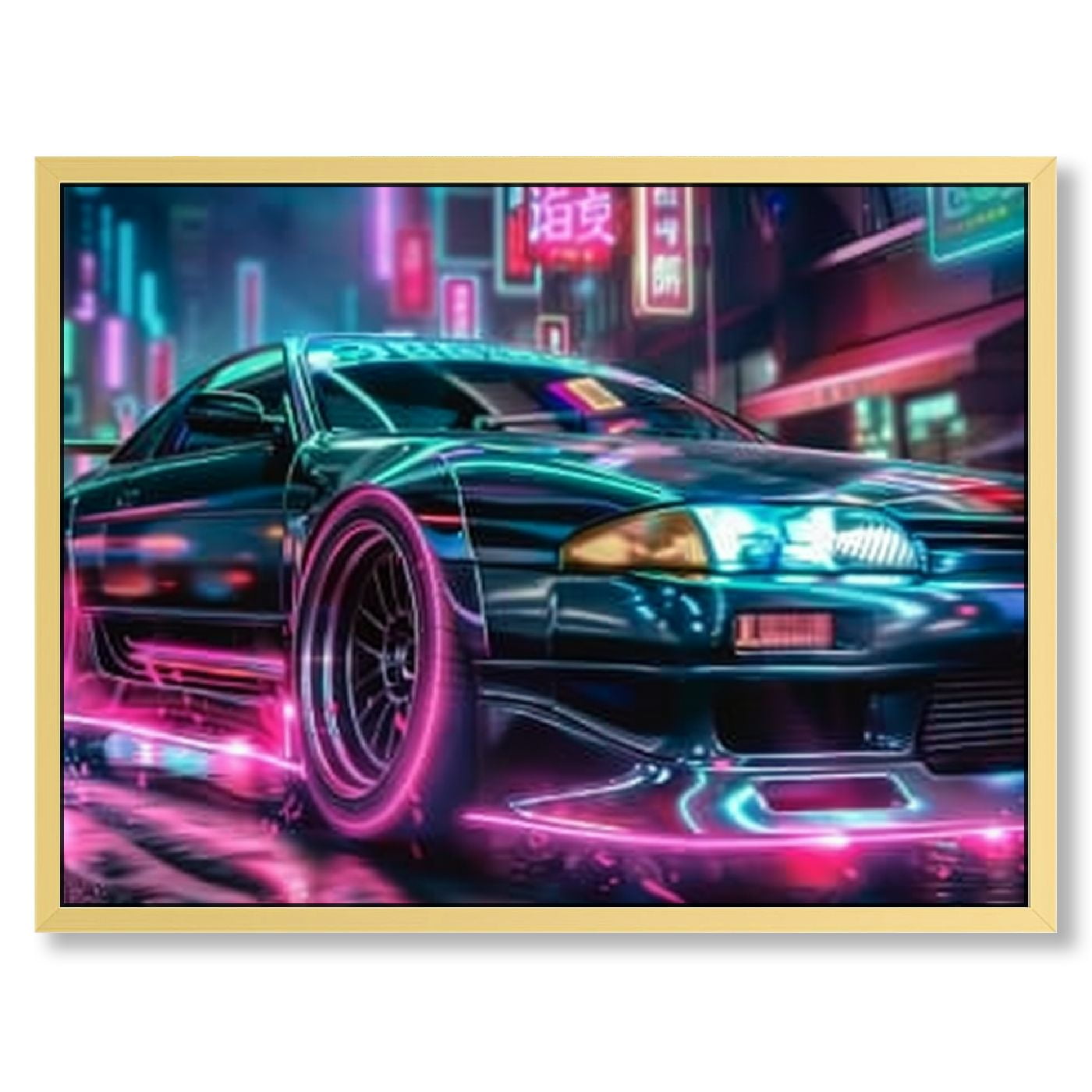 Jdm Car Canvas Wall Art Posters Japanese Graffiti Cool Neon Night Decor ...