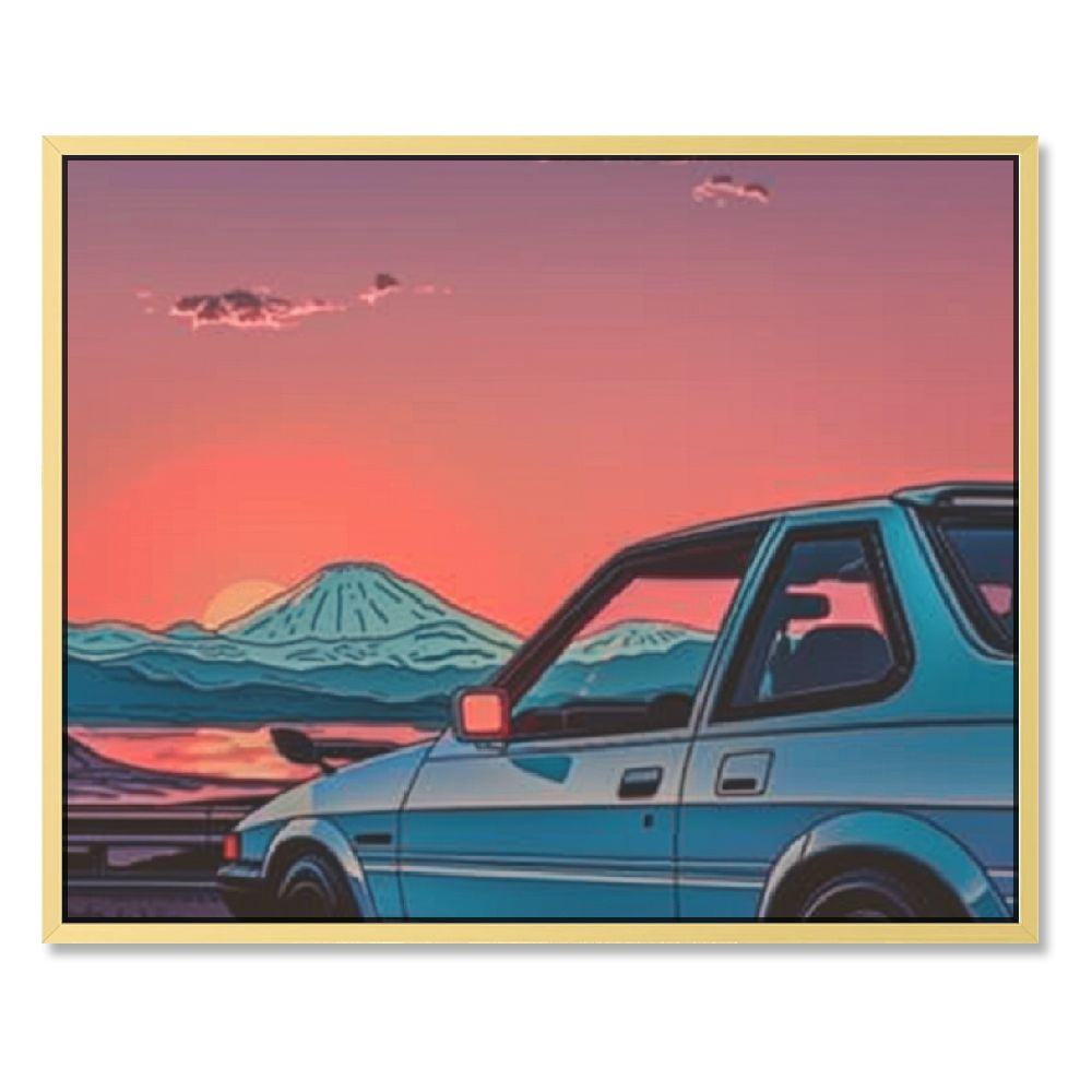 Jdm Car Japan Fuji Anime Pink Poster Canvas Wall Art Posters & Prints ...