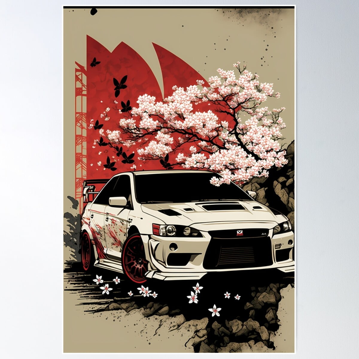 Jdm Zen - Mitsubishi Lancer Evo Poster Wall Art, Modern Wall Decor For ...