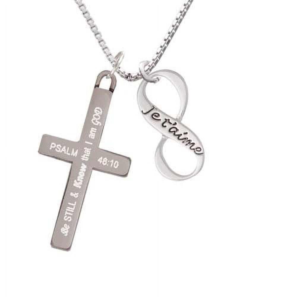 Je T'aime Infinity Sign - Be Still and Know - Cross Necklace - Walmart.com