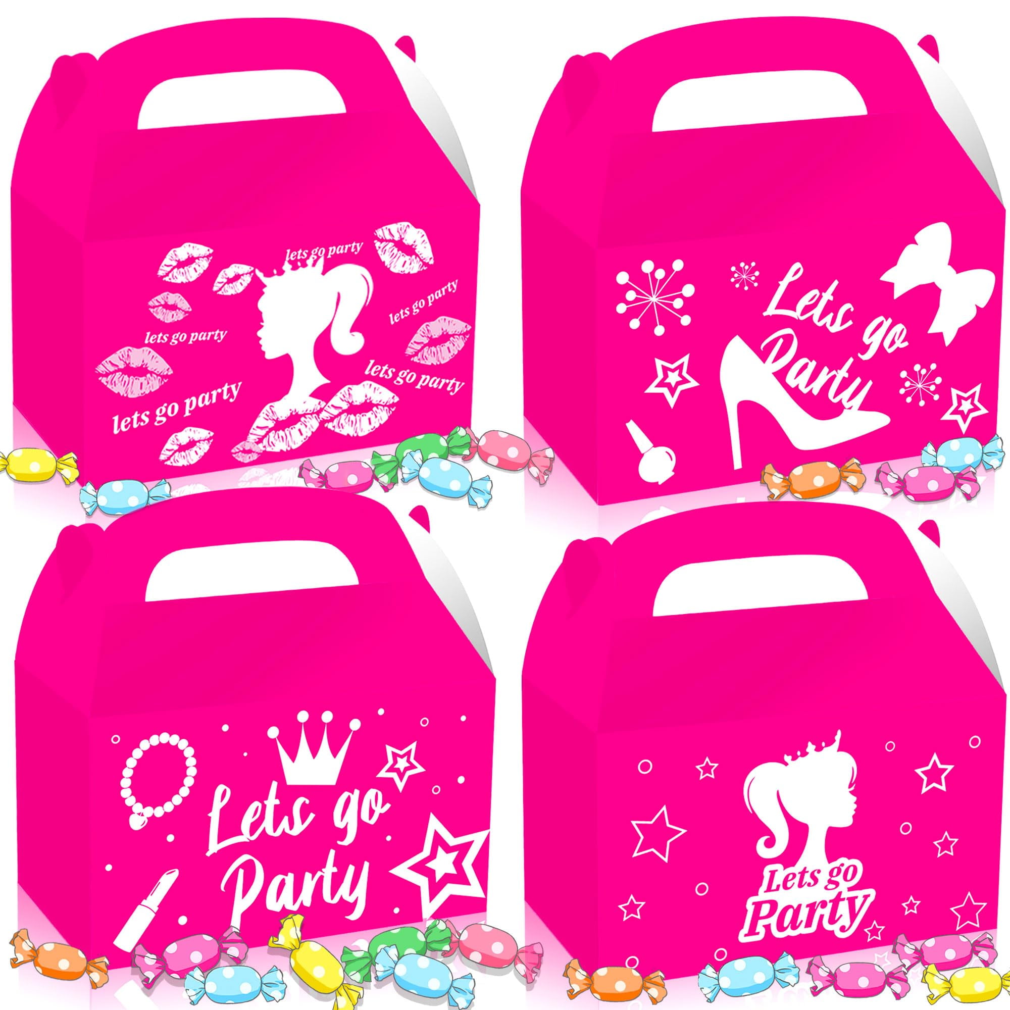 JeVenis 12 PCS Let's MSF2 Go Party Supplies Pink Candy Boxes Let's Go ...