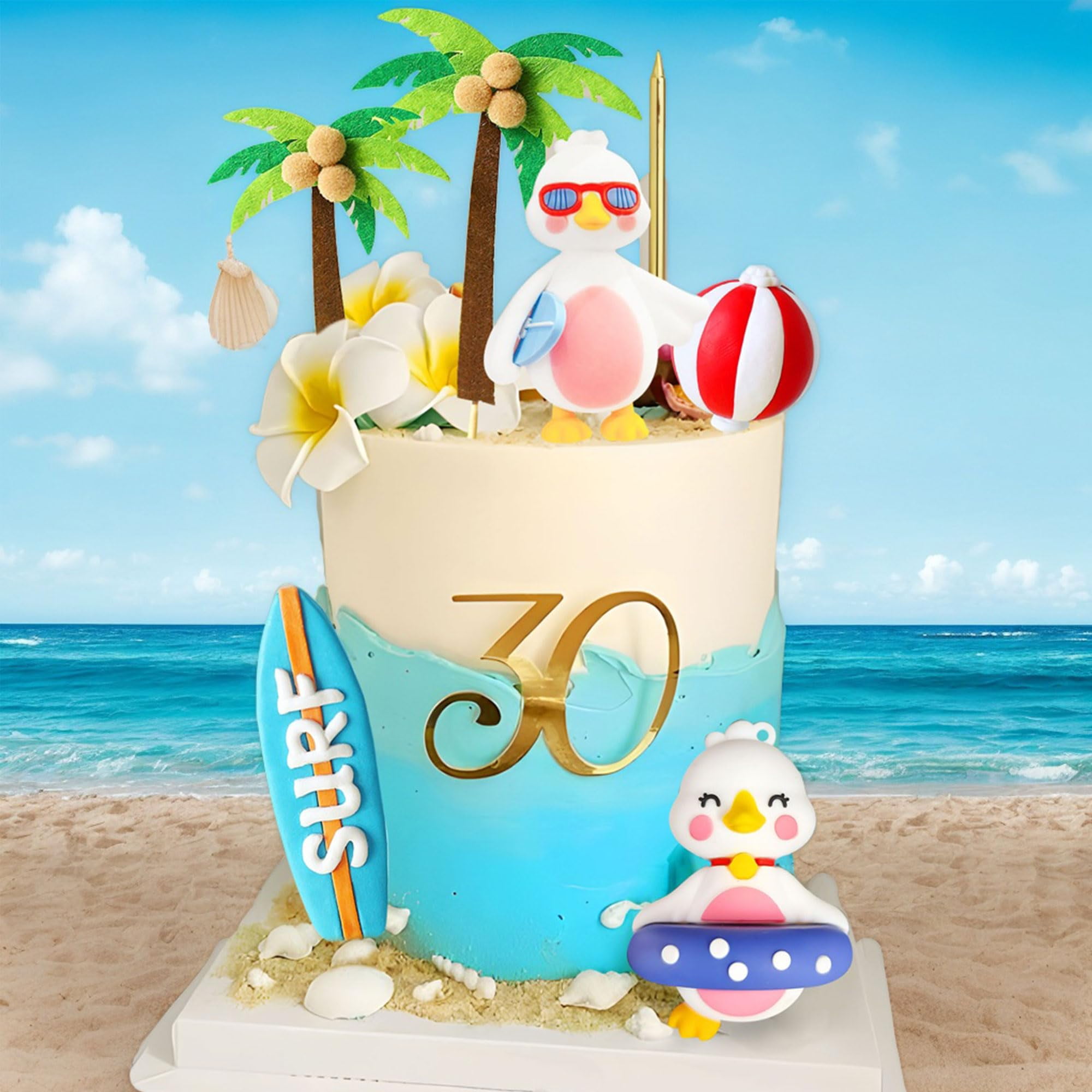 JeVenis Beach CakeITSC Decorations Summer Surfboard Cake Toppers Pool ...