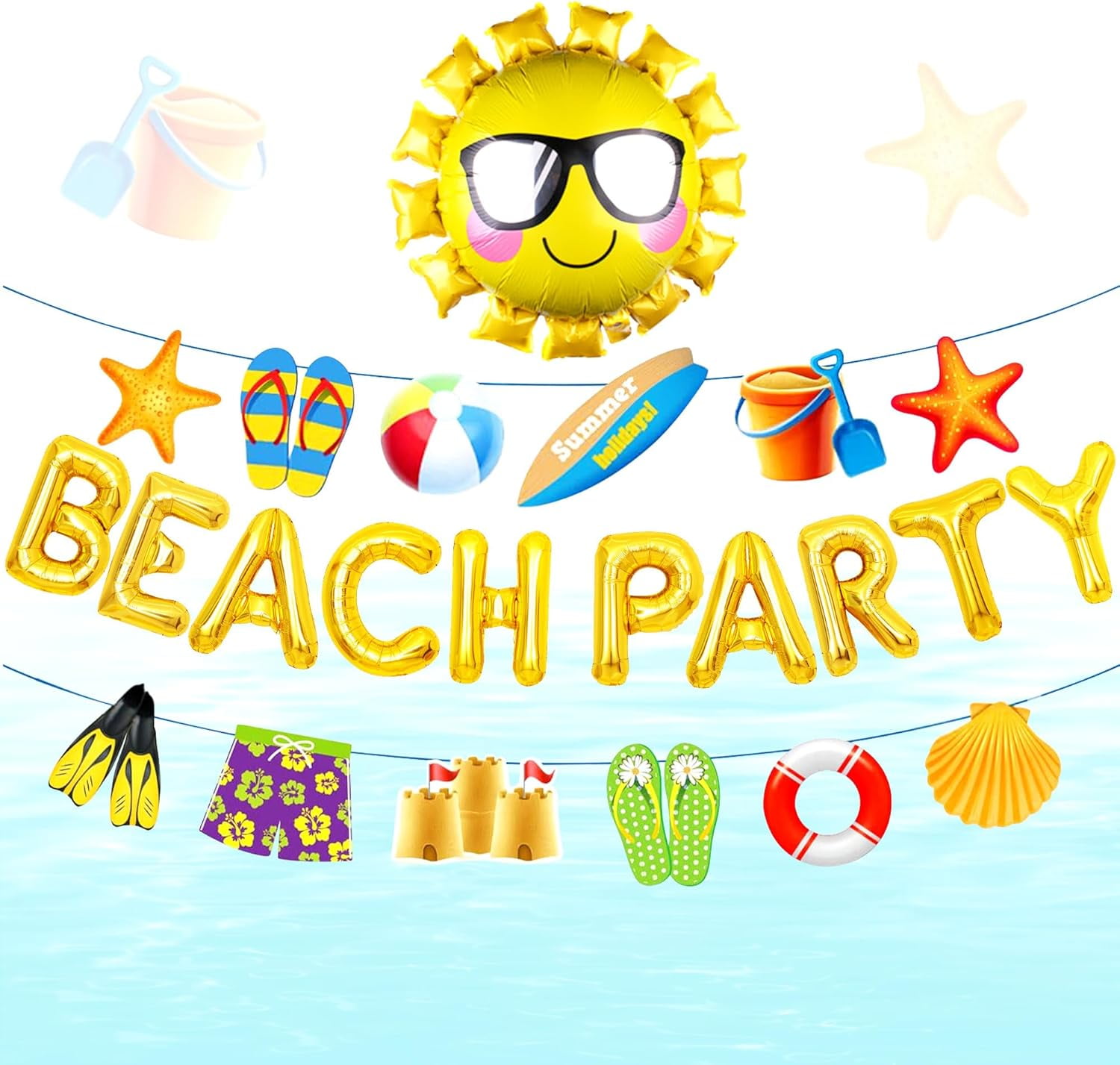 JeVenis Beach Party Decoration Beach Pool Party Supplies Summer Sun ...