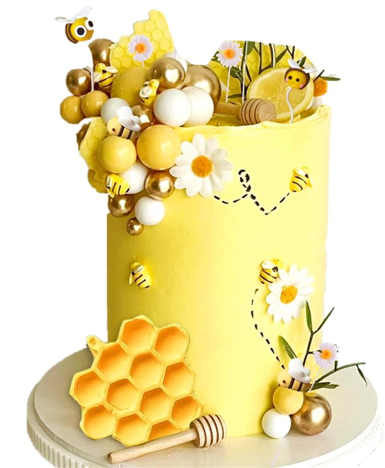 JeVenis Bee Cake Decorations Honey Comb AIS1 Decorations Bee Cupcake ...