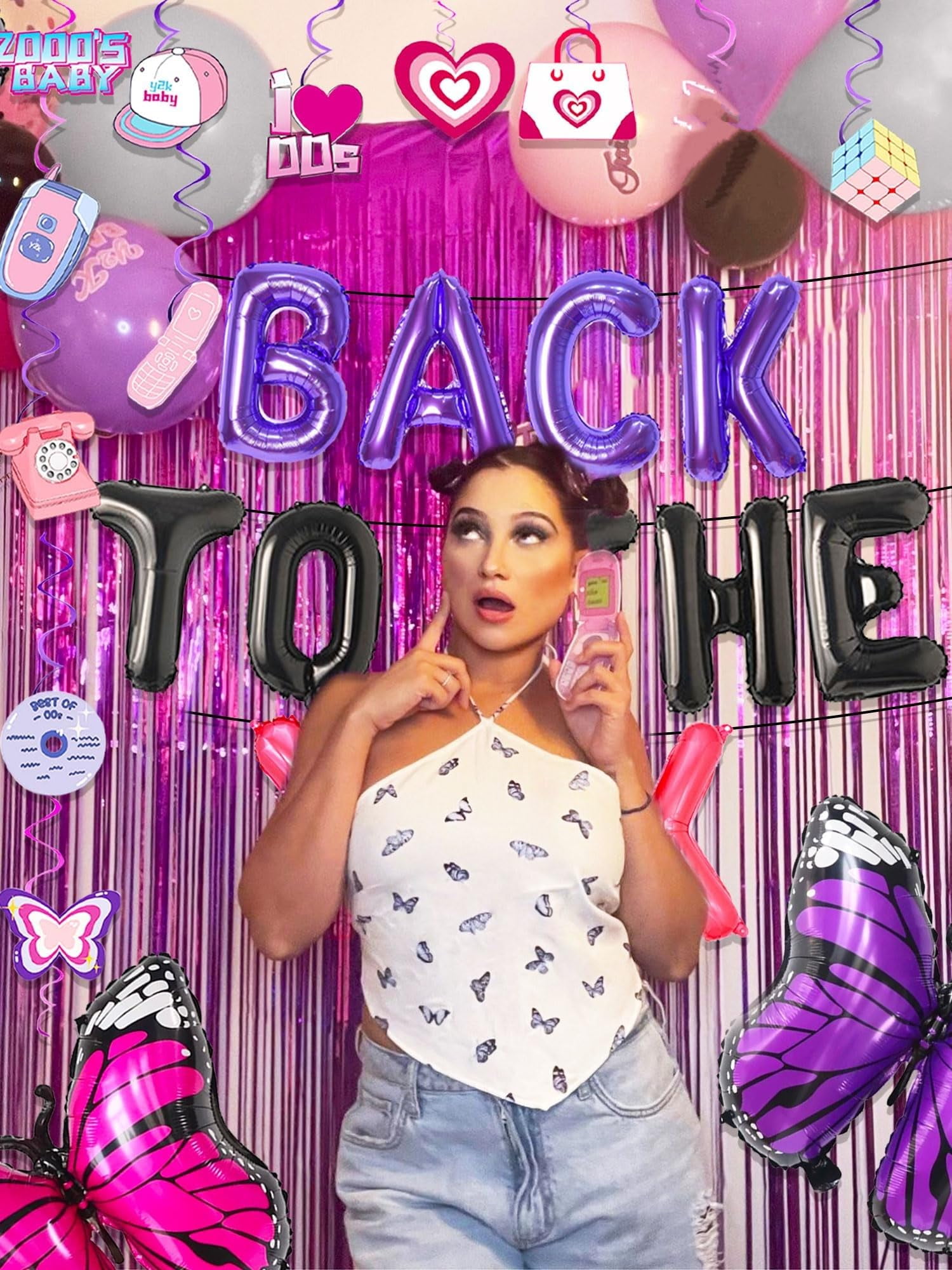 JeVenis Butterfly Y2k AJH3 Party Decorations Back to the Y2K Party ...