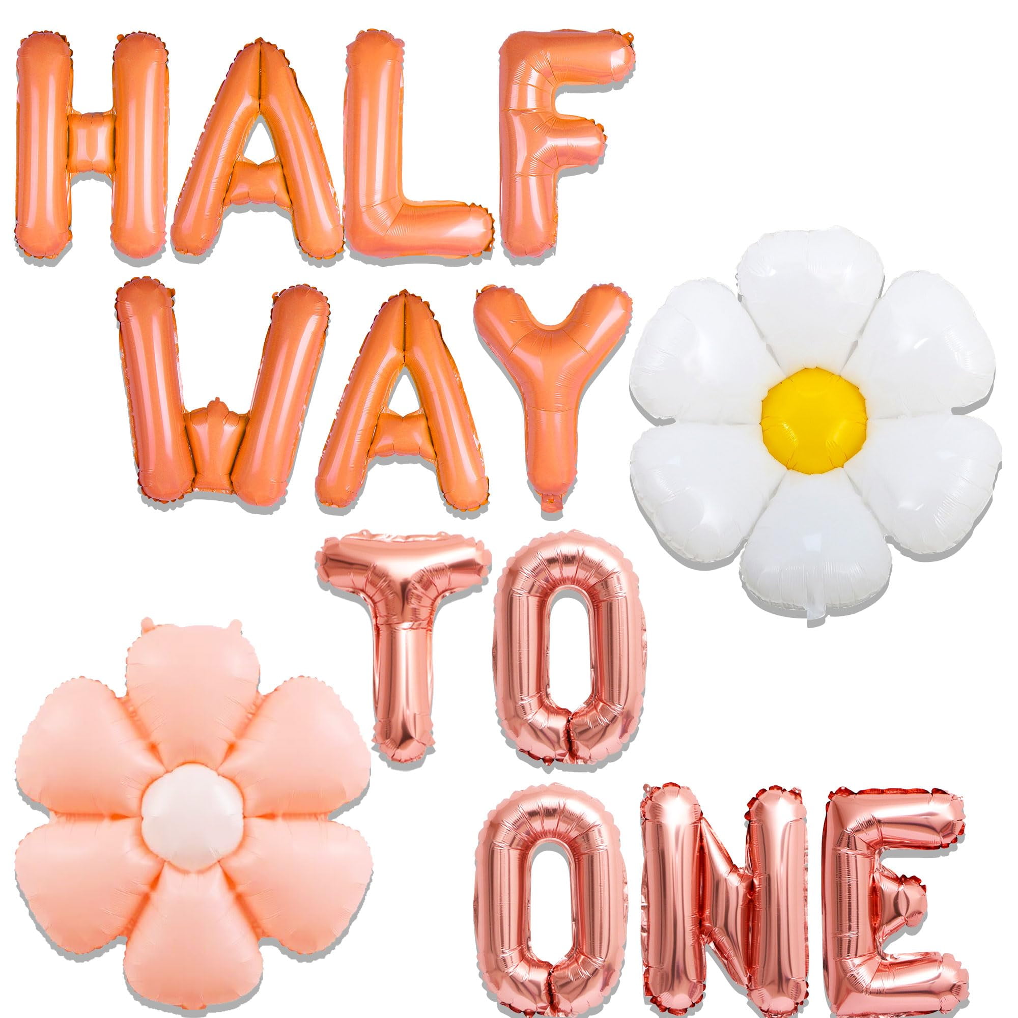 JeVenis Daisy Halfway to SSF20 one Balloons Half Birthday Decoration 6 ...