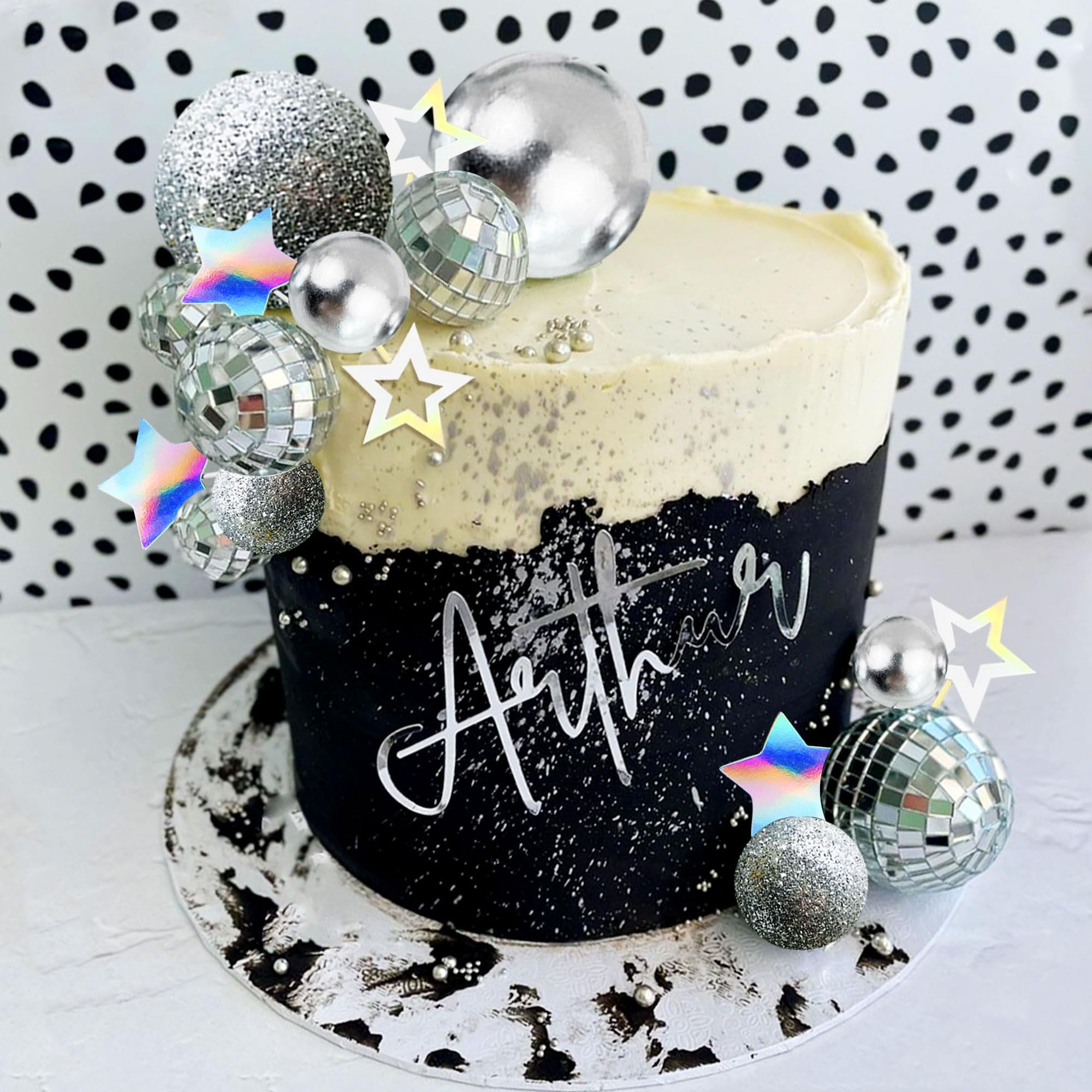 JeVenis Disco Ball Cake Topper Dancing Queen KMC2Cake Topper 80s Cake ...