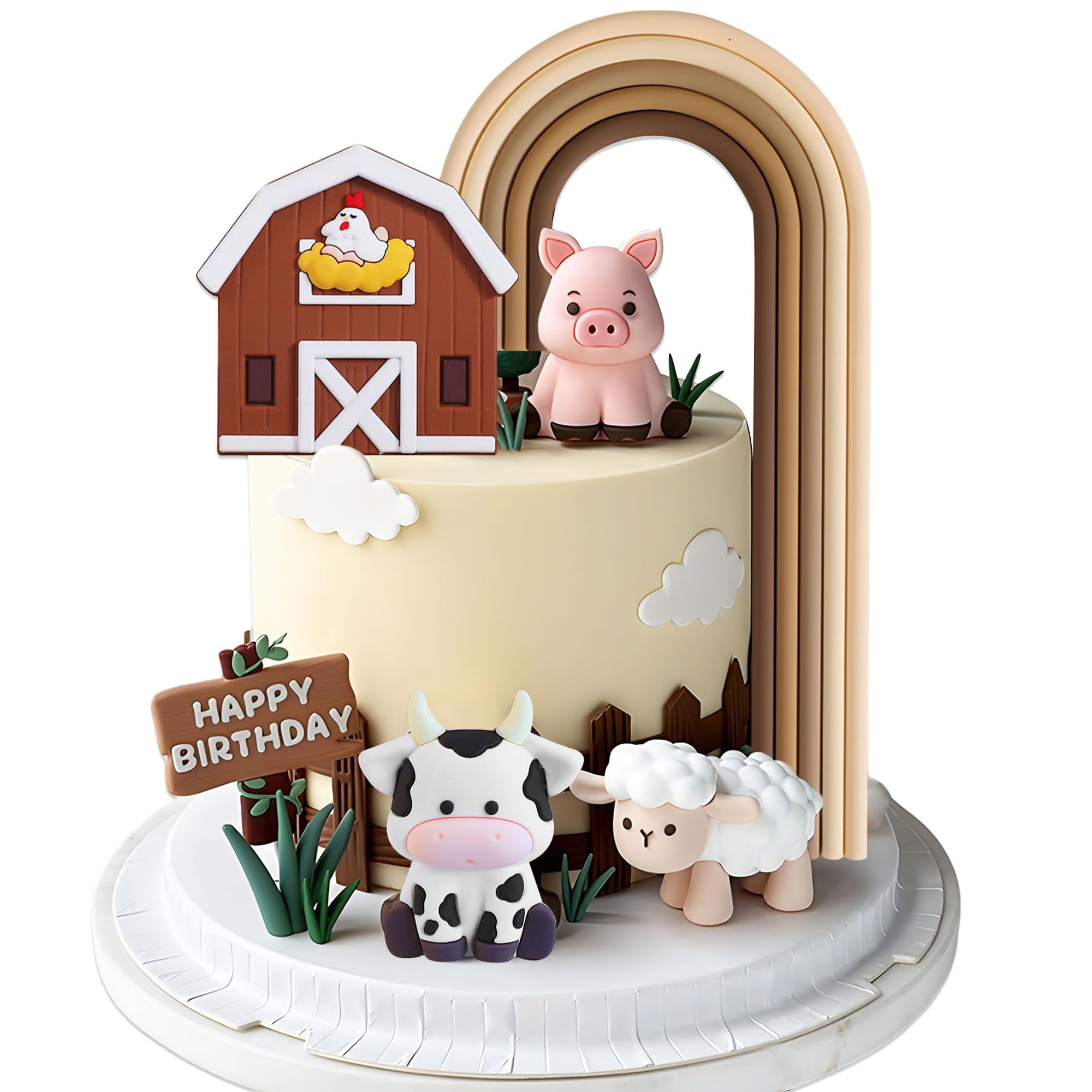 JeVenis Farm Animal Cake Decoration Sheep BSL1 Cake Topper Farm Animal ...